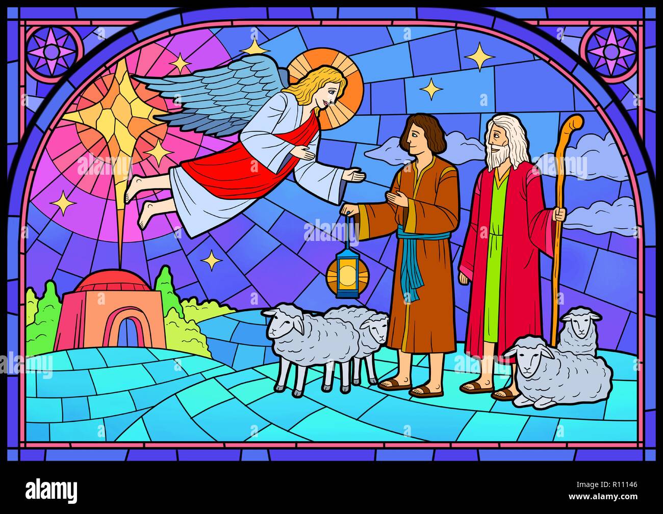 Life of christ stained glass Stock Vector Images - Alamy
