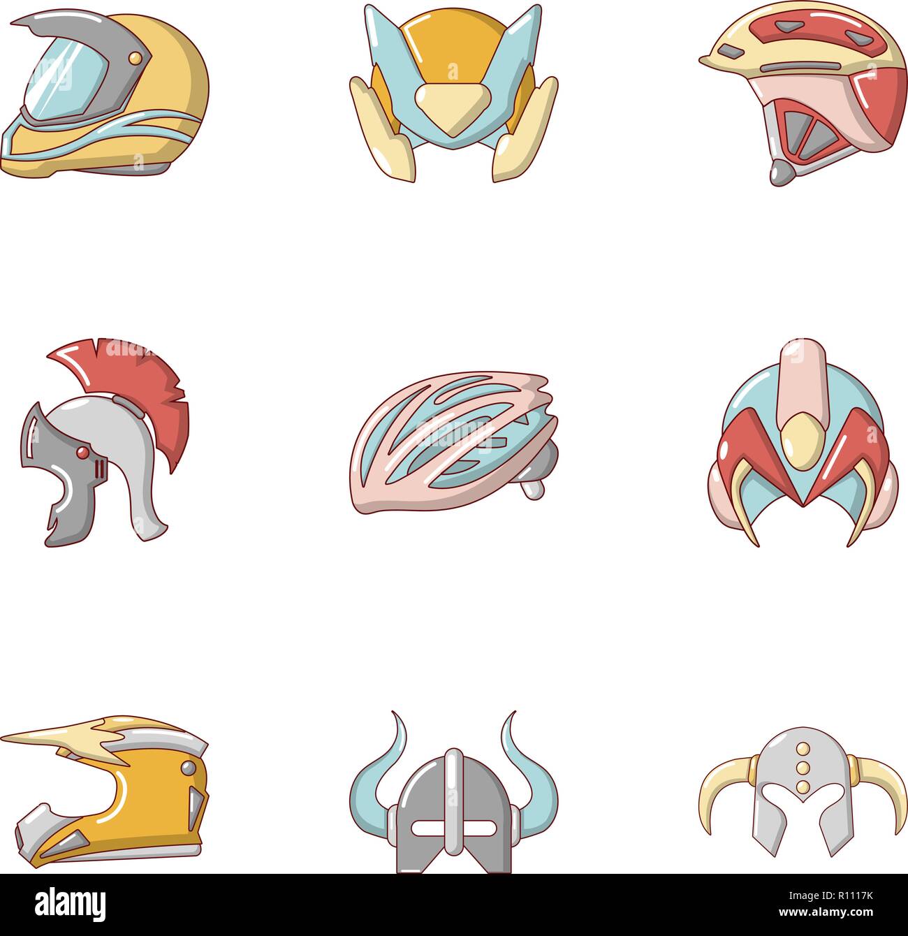 Racing helmet icons set, flat style Stock Vector Image & Art - Alamy
