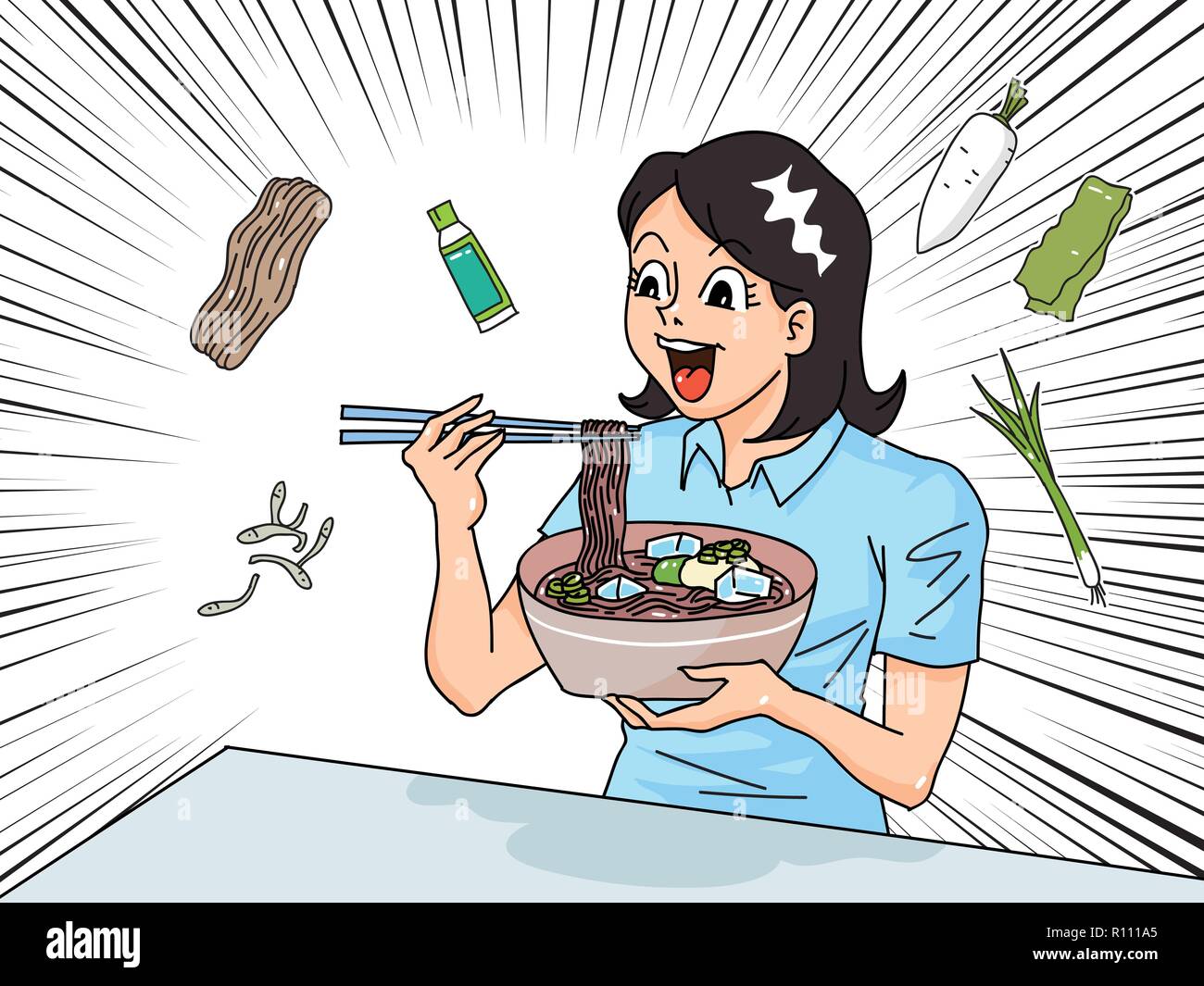 Man and woman eating food and desert at a table cartoon style vector ...