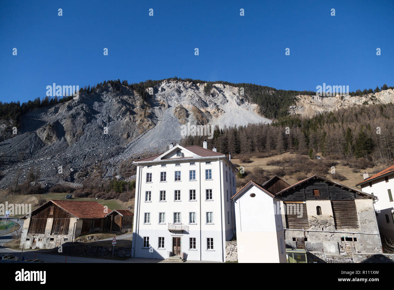 landslide in Brienz Stock Photo - Alamy