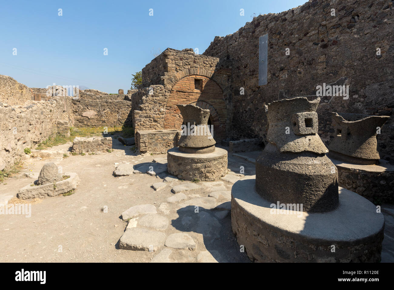 Ancient city of Pompeii, Italy. Roman town destroyed by Vesuvius ...