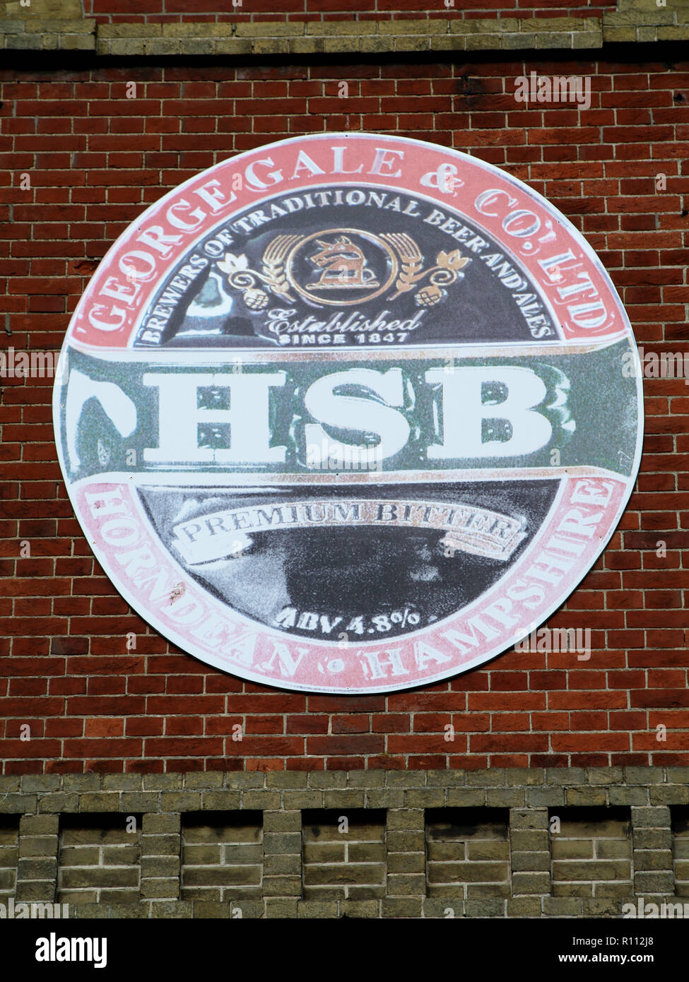 Old signage for HSB Bitter at Gales Brewery, George Gale & Co. Ltd ...