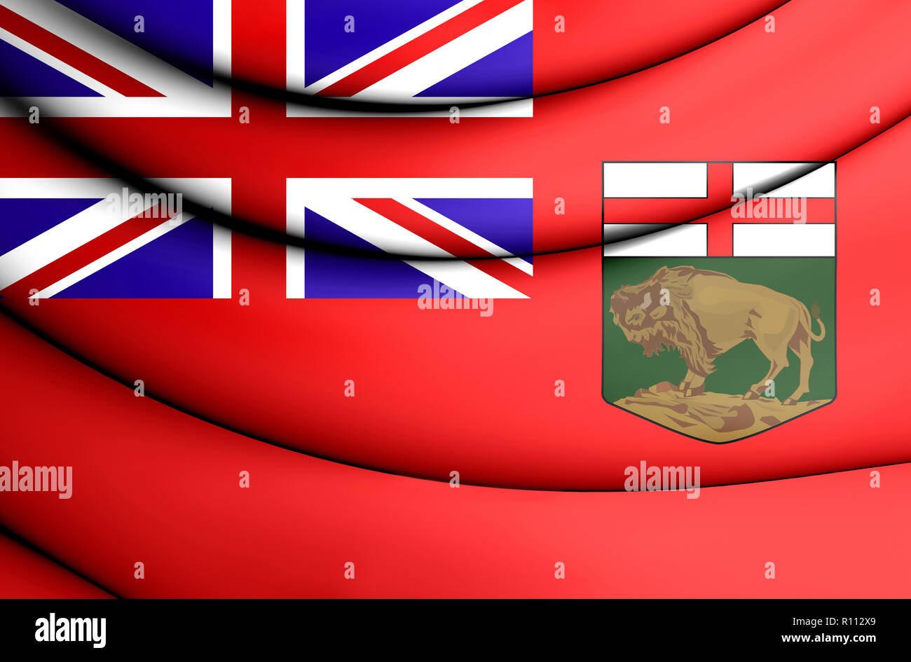 3D Flag of Manitoba, Canada. 3D Illustration Stock Photo - Alamy