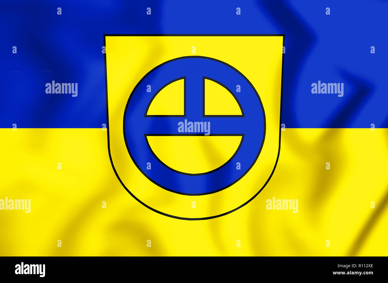 3D Flag of Leinfelden-Echterdingen (Baden-Wurttemberg), Germany. 3D ...