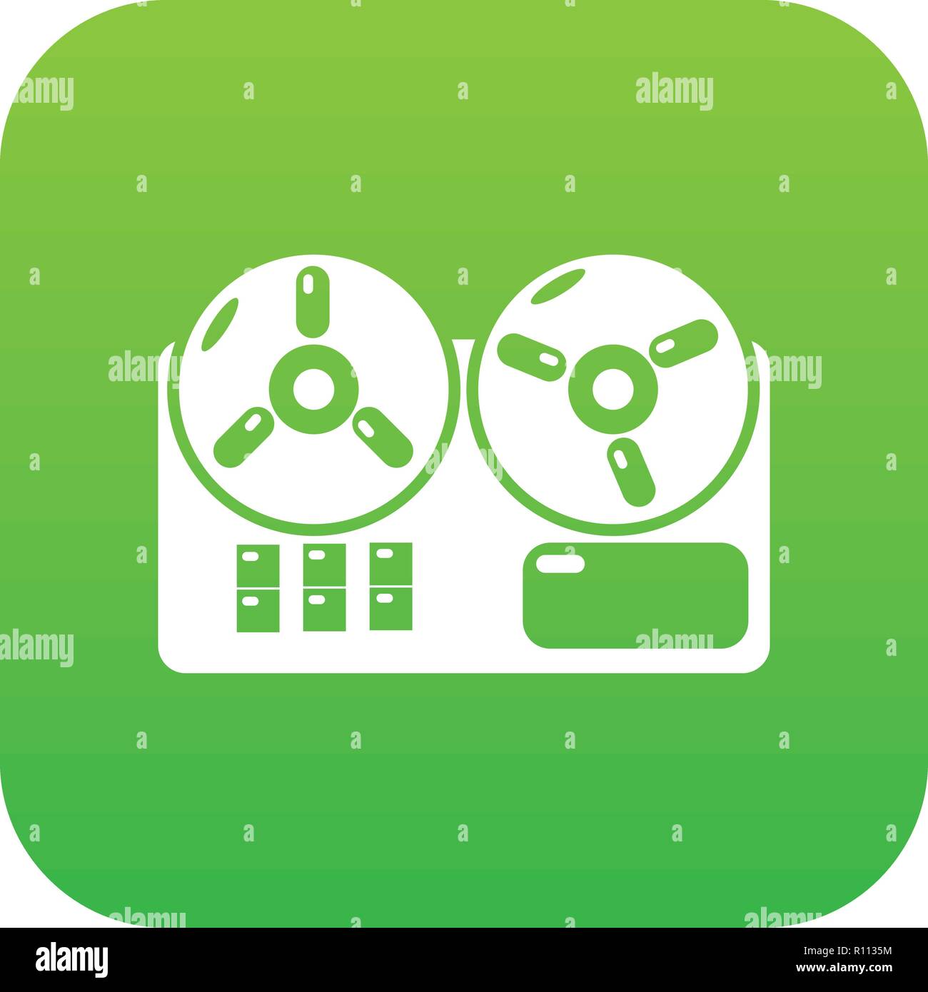 Reel tape recorder icon green vector Stock Vector Image & Art - Alamy