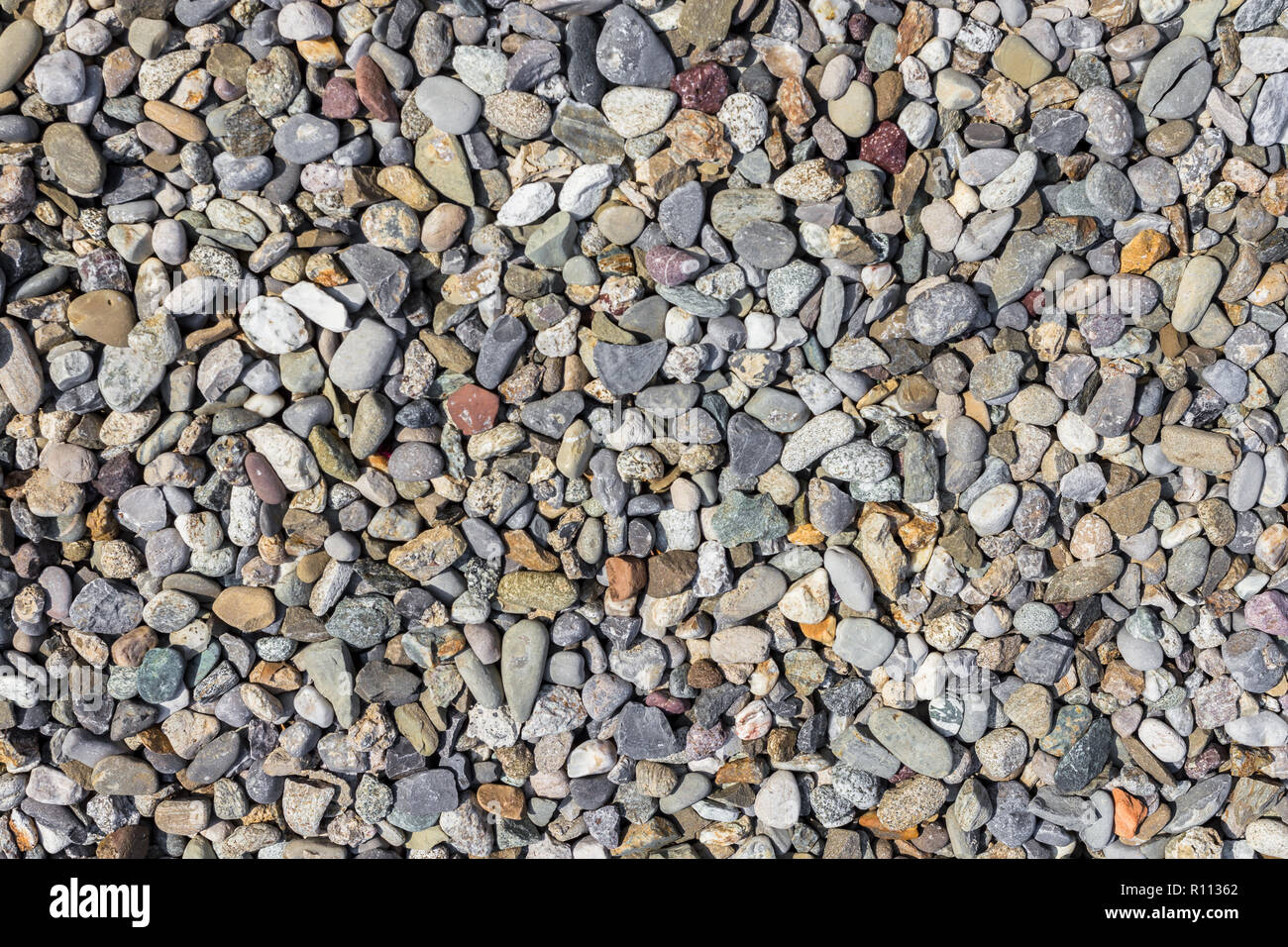Colourful pebble texture. Multicolor and multi form pebbles, smooth or ...