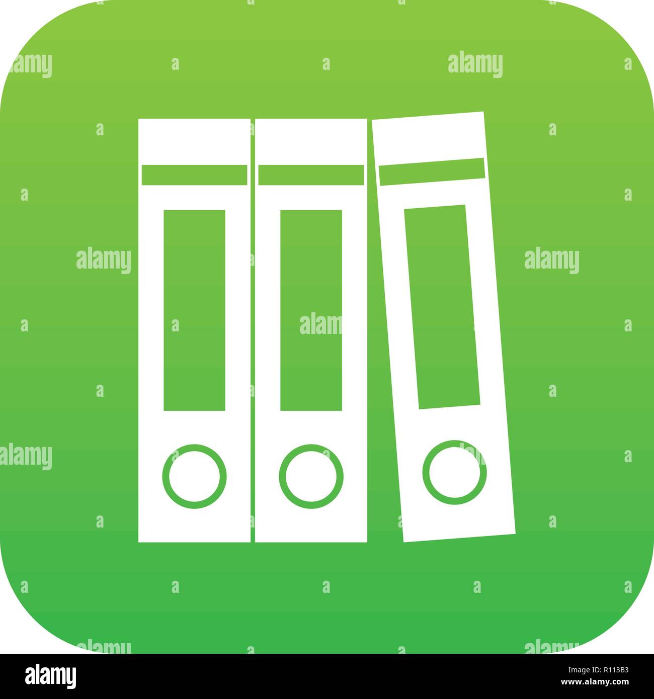 Office folders with documents icon digital green Stock Vector Image ...