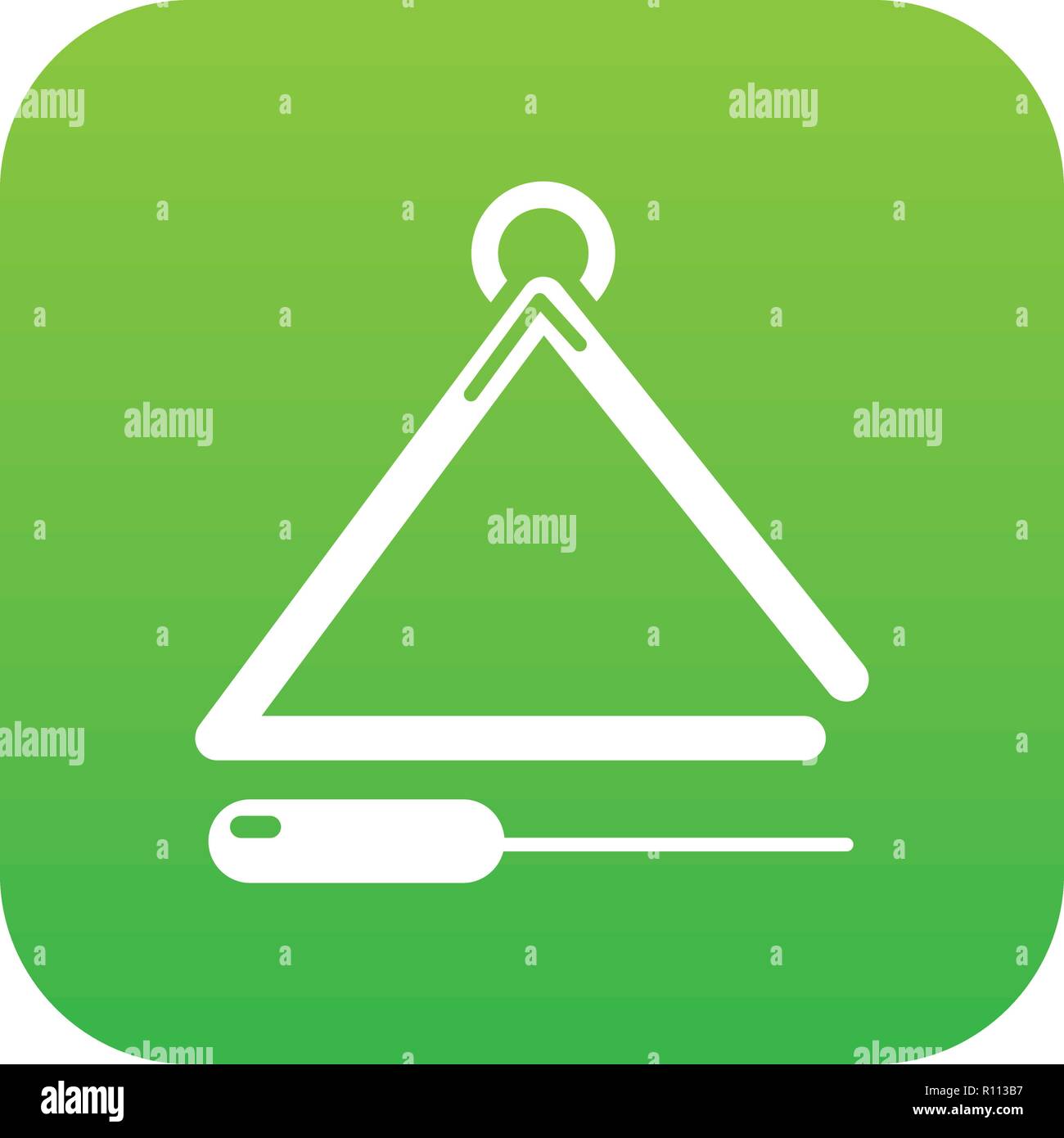 Musical triangle icon green vector Stock Vector Image & Art - Alamy