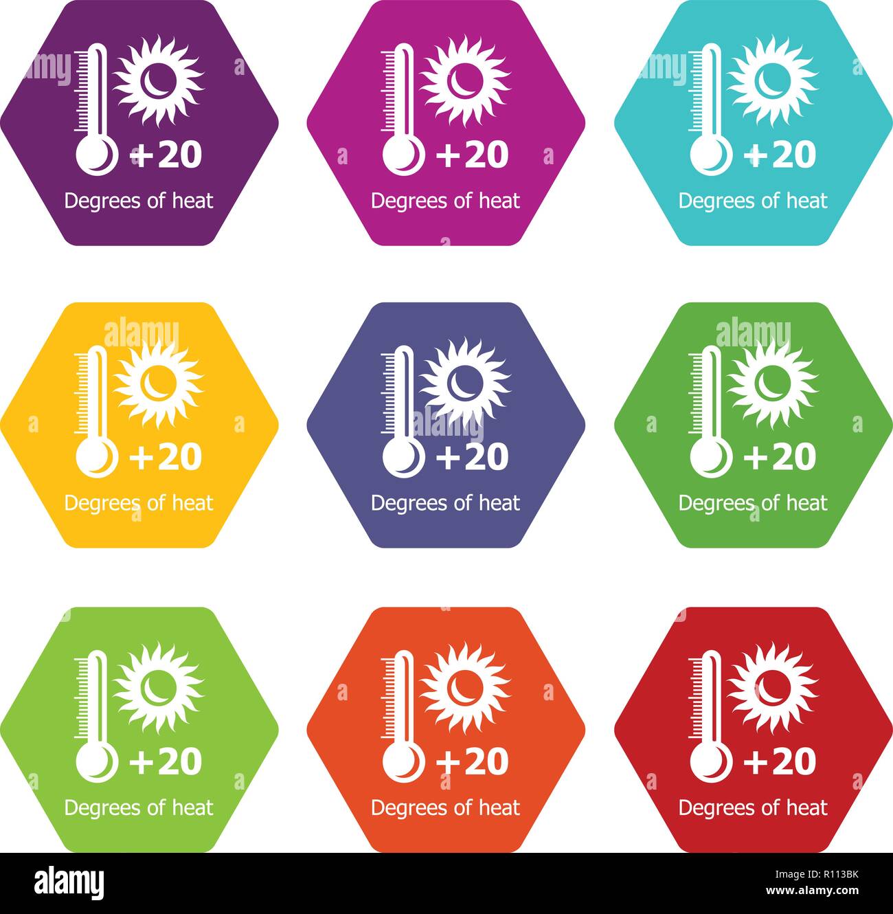 Heat icons set 9 vector Stock Vector Image & Art - Alamy