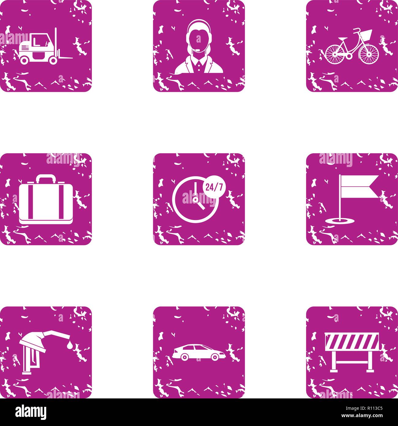 Permanent icons set, grunge style Stock Vector Image & Art - Alamy