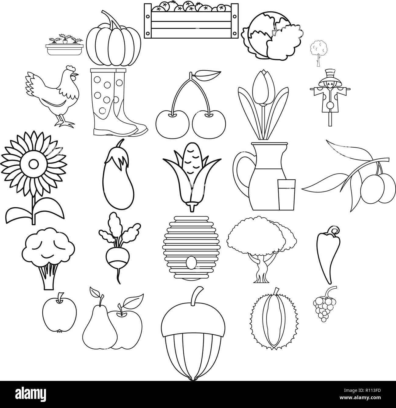 Area icons set, outline style Stock Vector Image & Art - Alamy