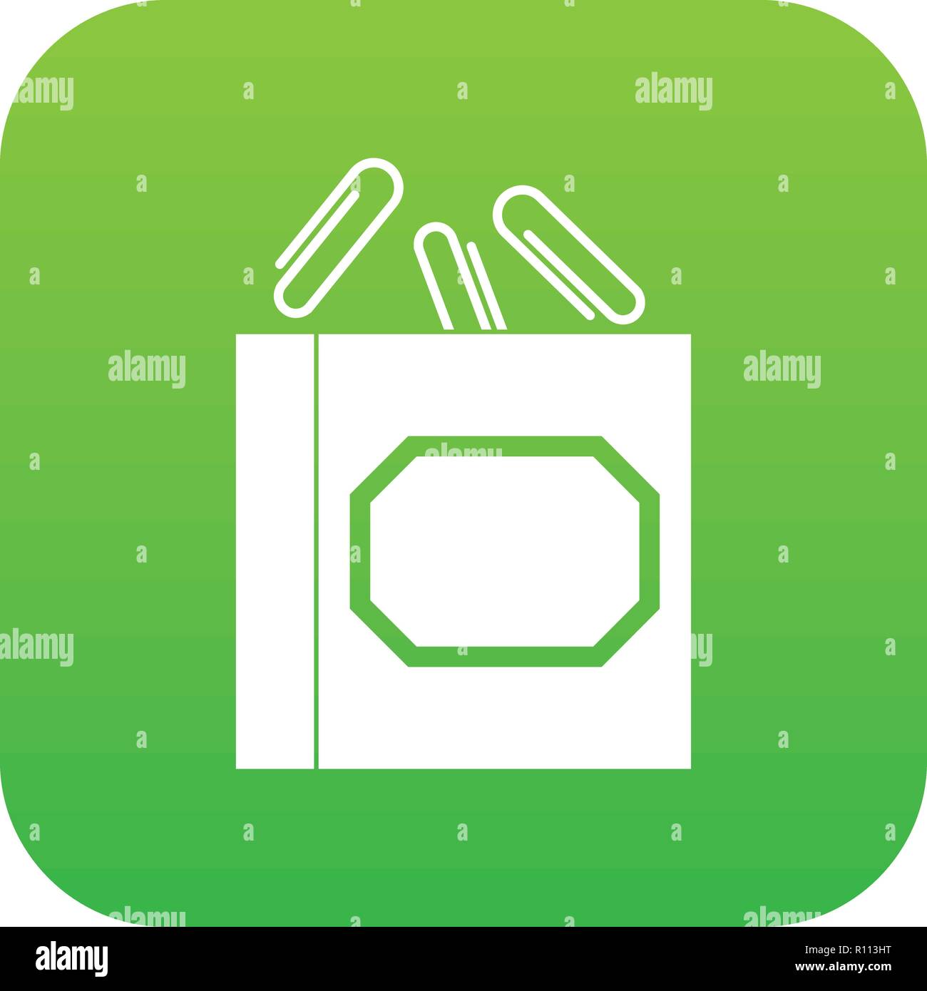 Paper clips box icon digital green Stock Vector Image & Art - Alamy