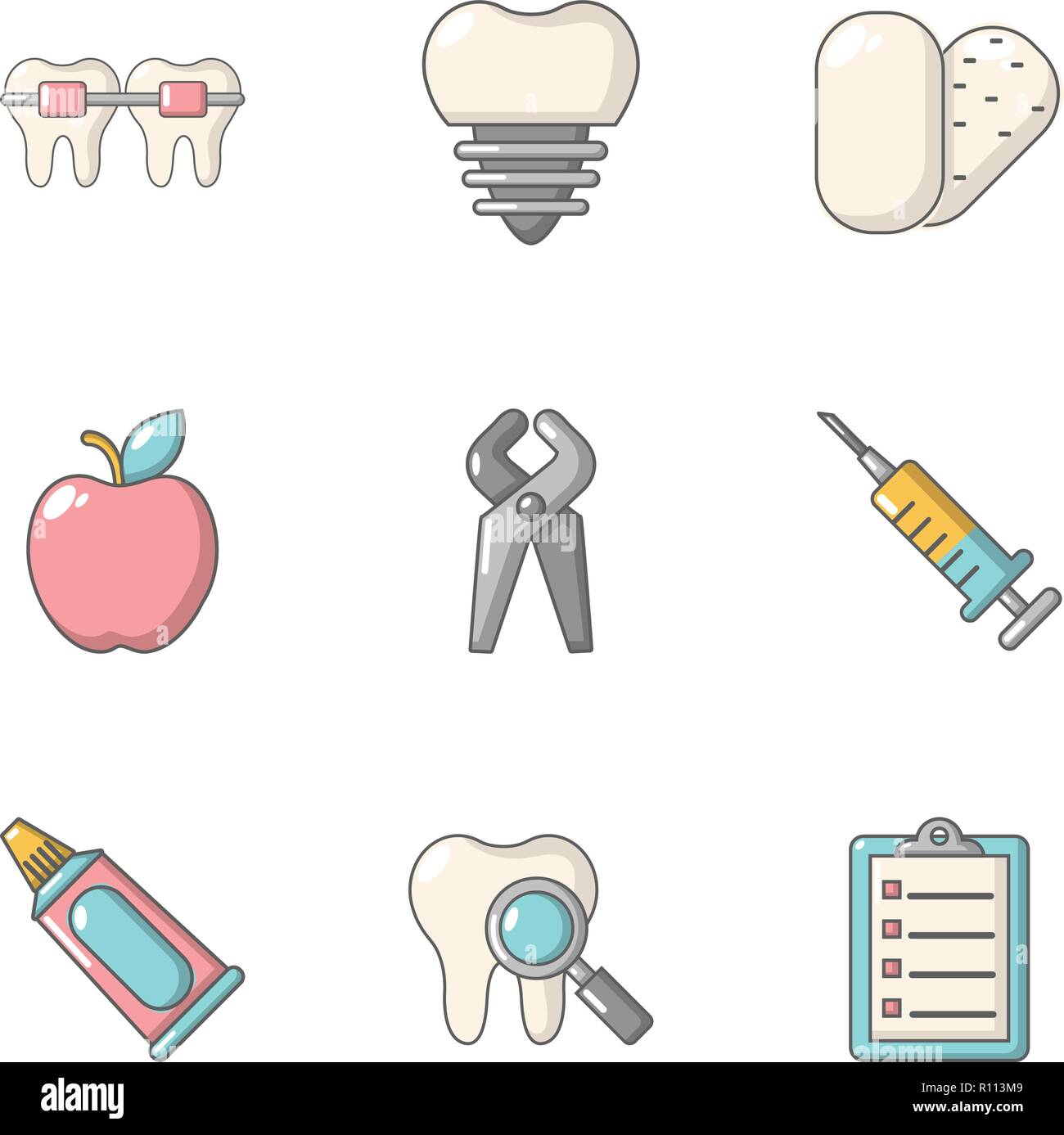 Young tooth icons set, cartoon style Stock Vector Image & Art - Alamy