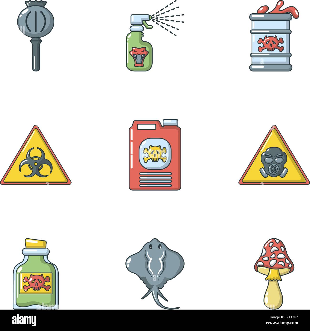 Chemical structure icons set, cartoon style Stock Vector Image & Art ...