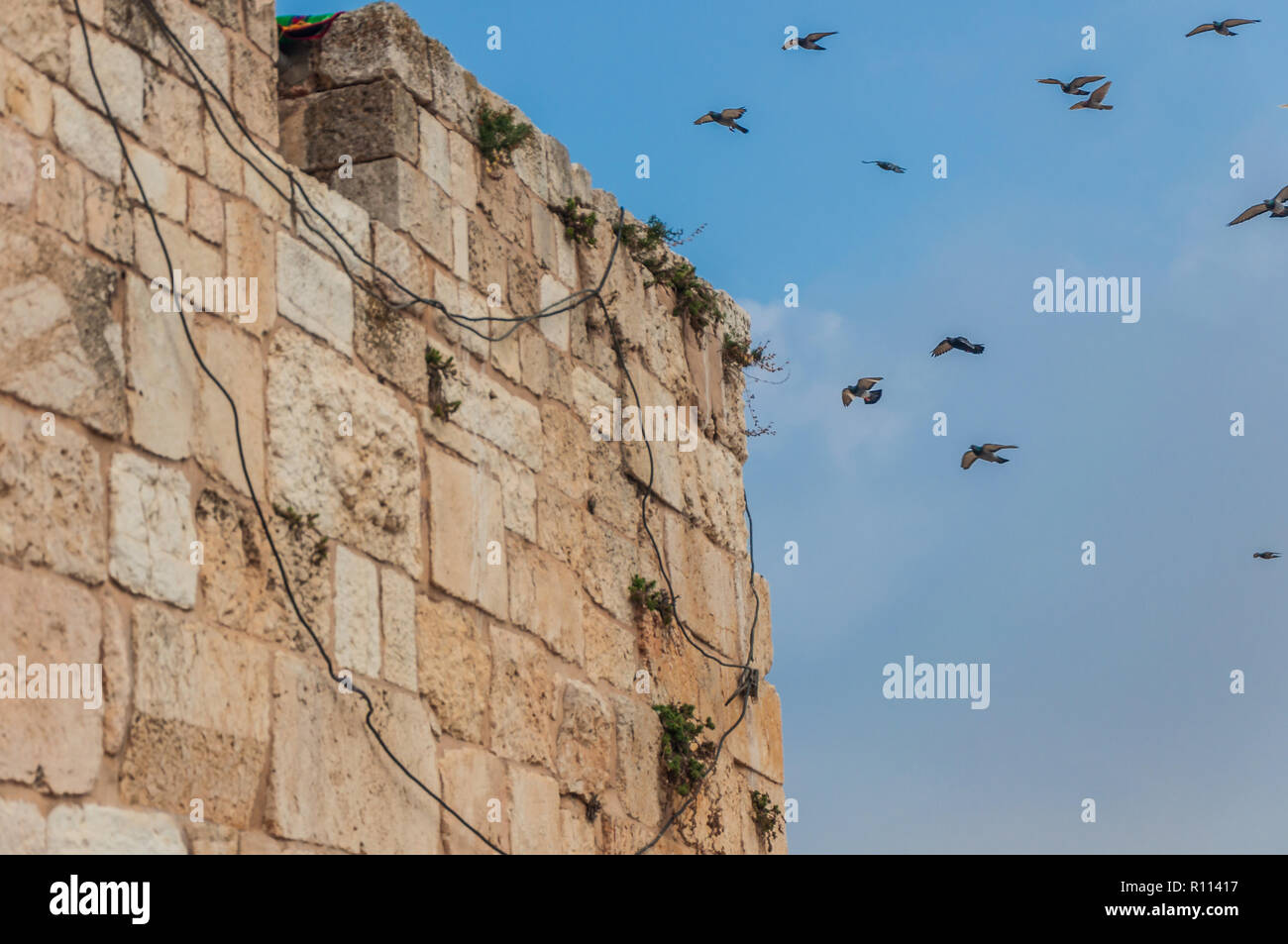 Stone wall around the Old City of Jerusalem Stock Photo - Alamy