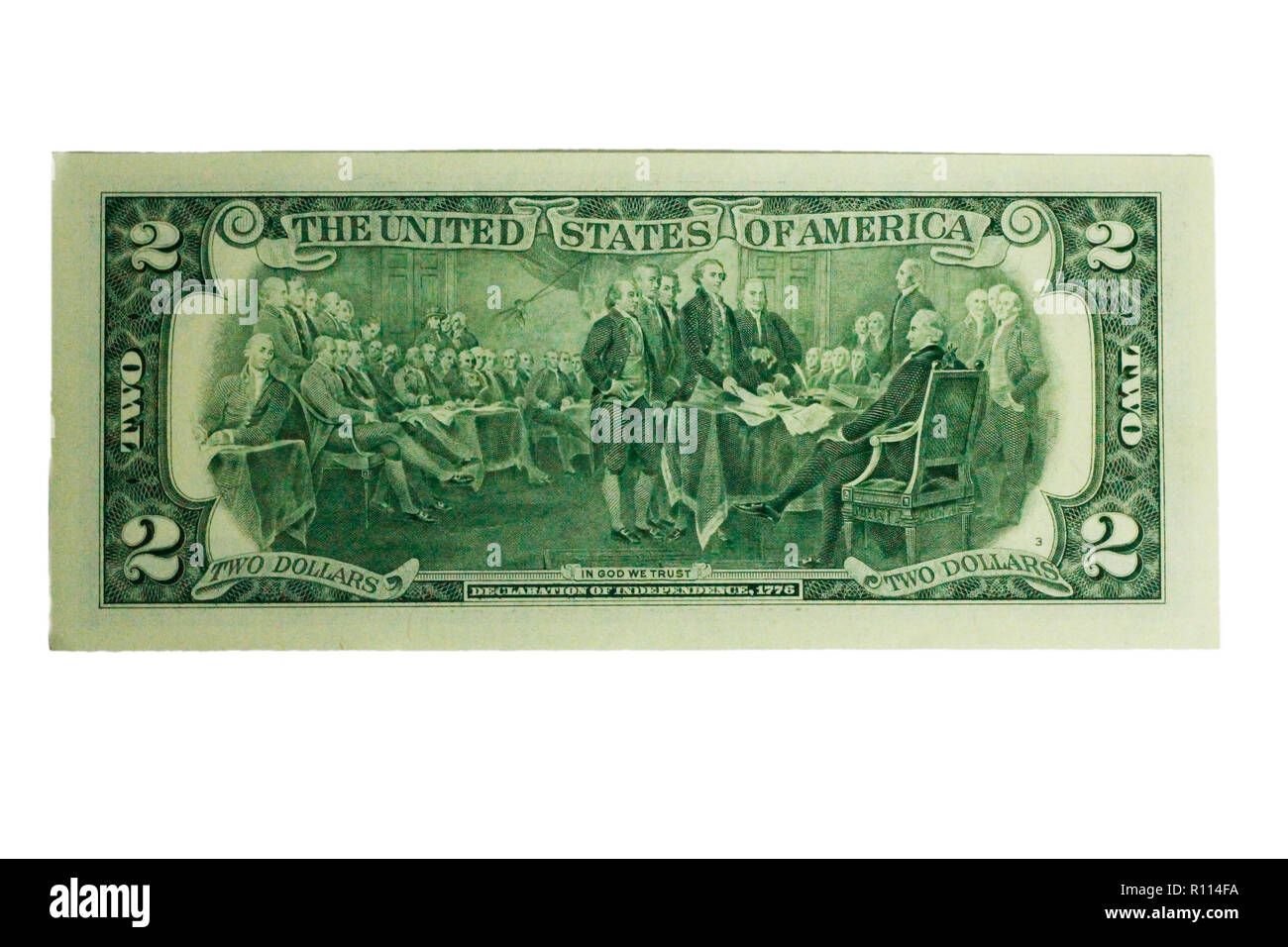 Two dollar banknote isolated on white background Stock Photo - Alamy