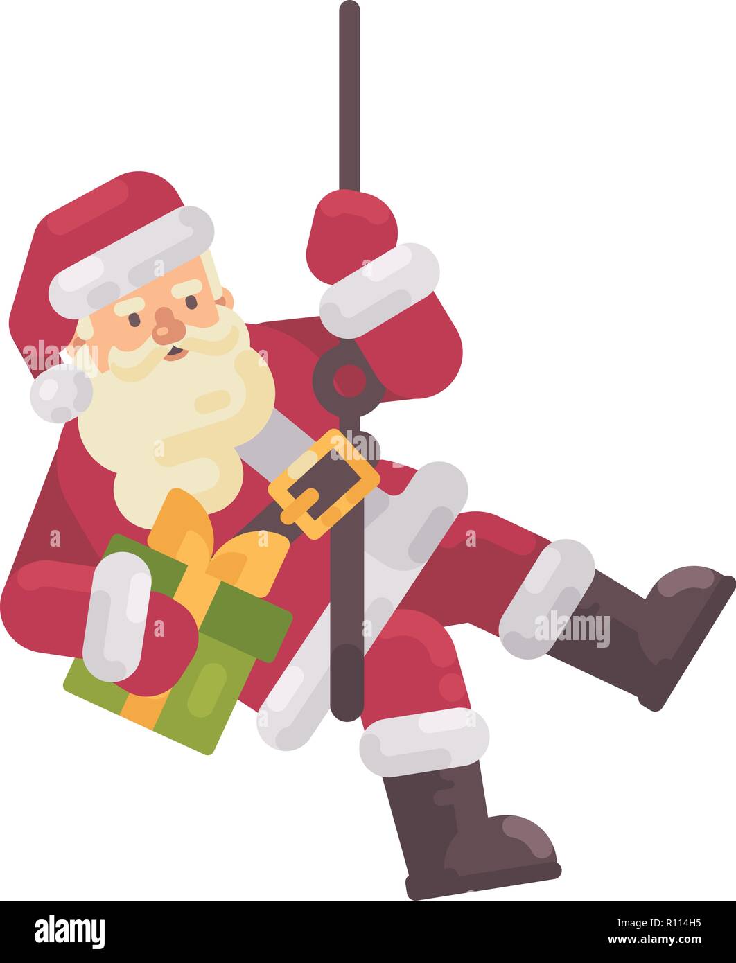 Cartoon santa claus coming Stock Vector Images - Alamy