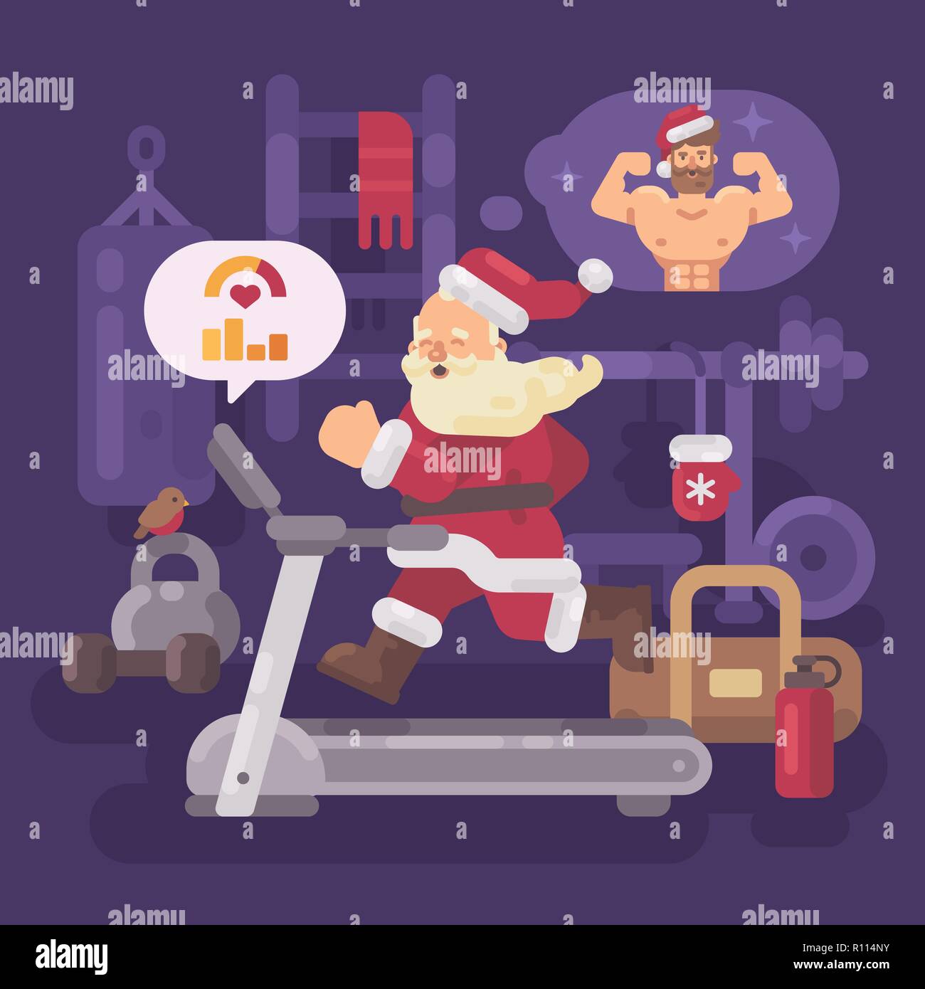 Cartoon running santa hi-res stock photography and images - Alamy