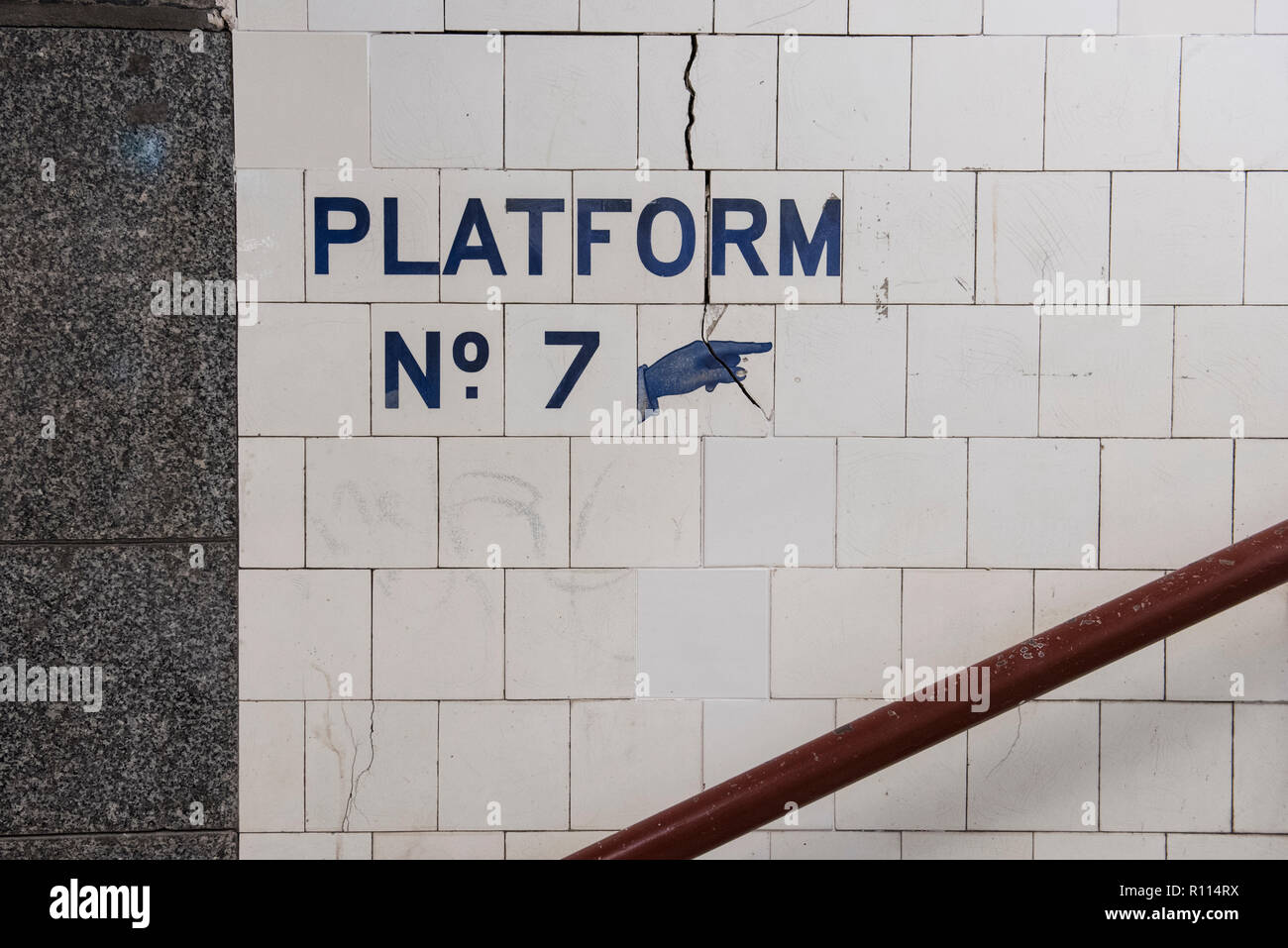 Old platform sign at Flinders St train station Melbourne Australia, Nov ...