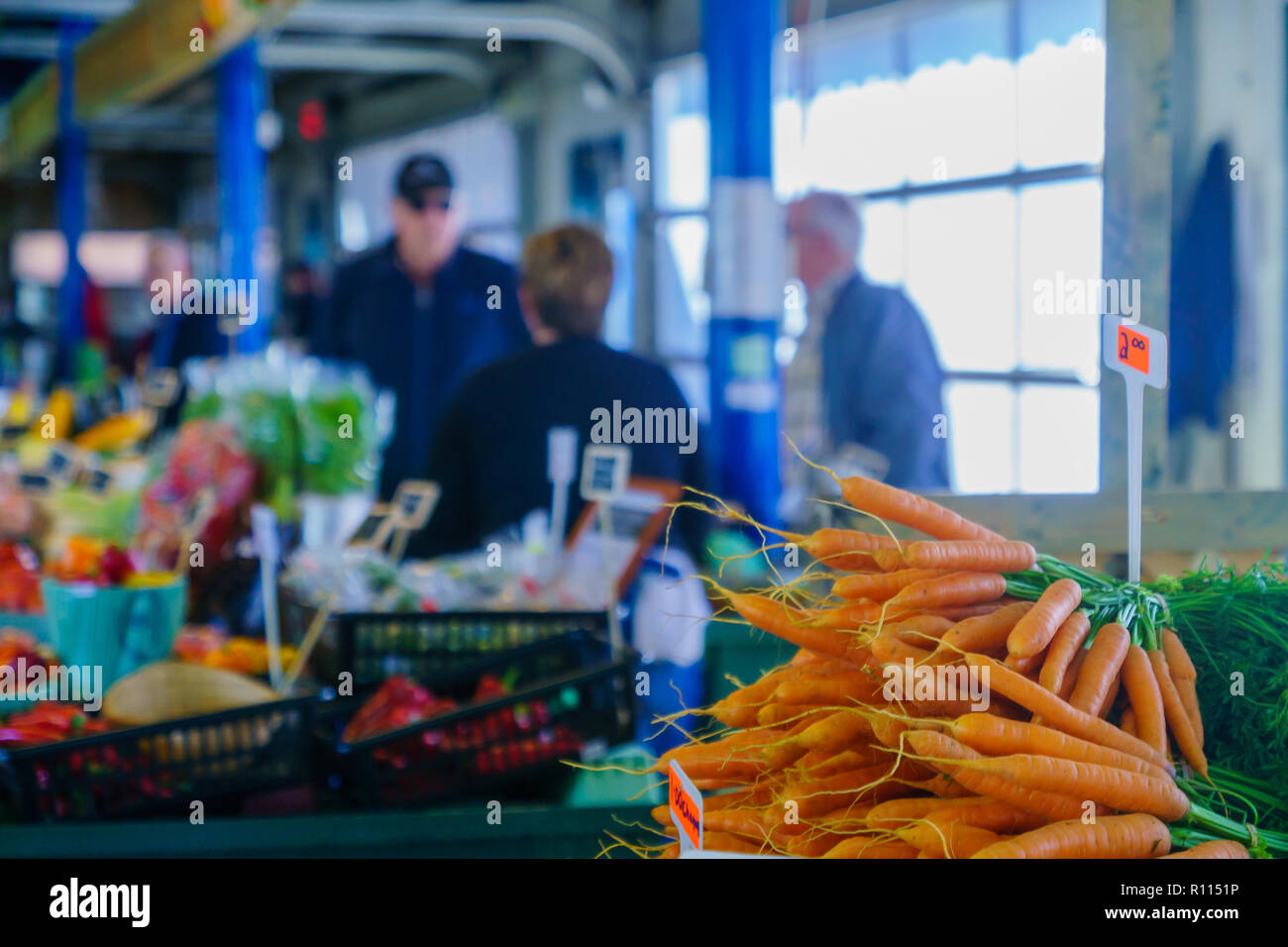 Quebec City, Canada - September 27, 2018: Scene of old port market ...