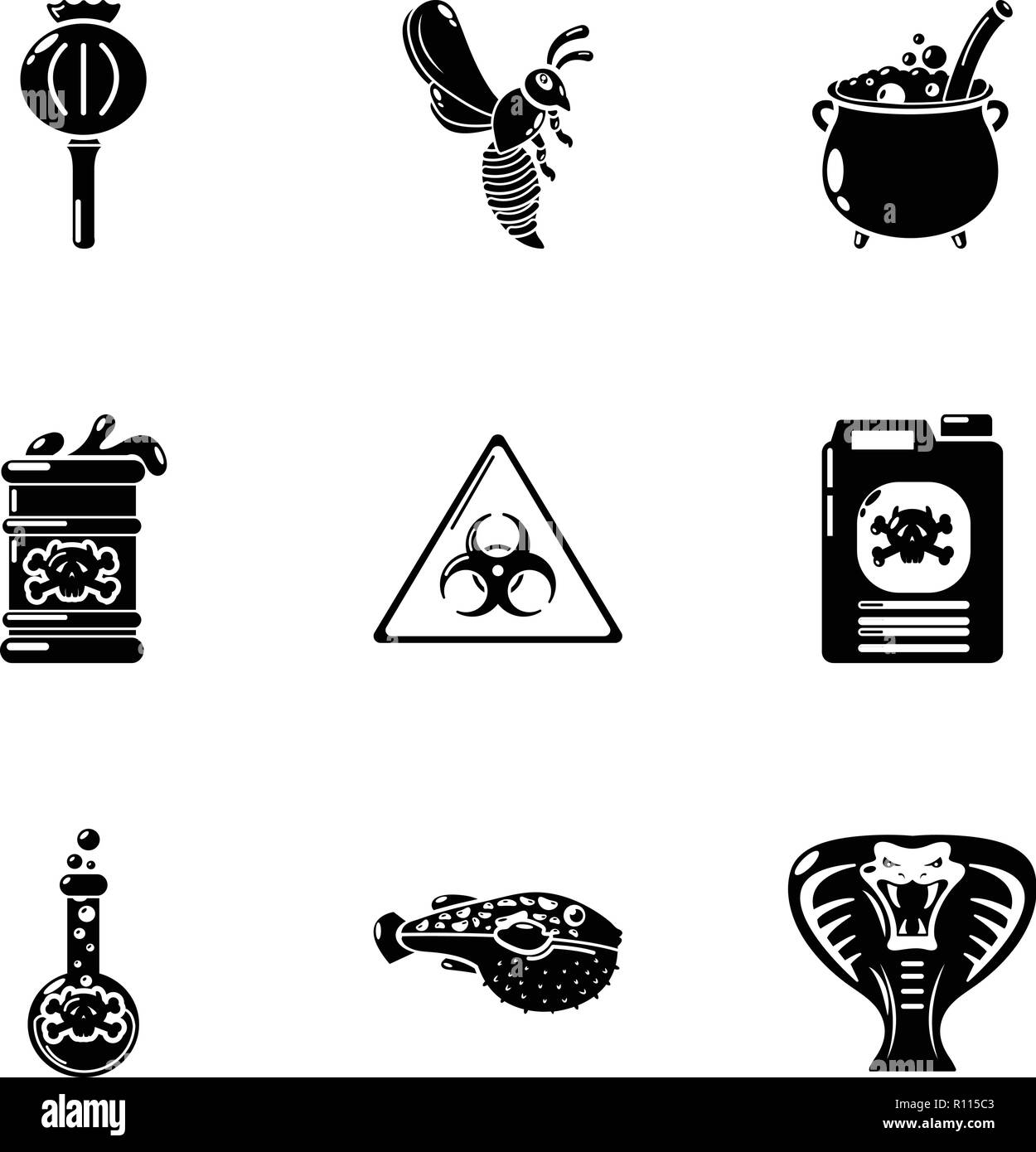 Chemical poison icons set, simple style Stock Vector Image & Art - Alamy