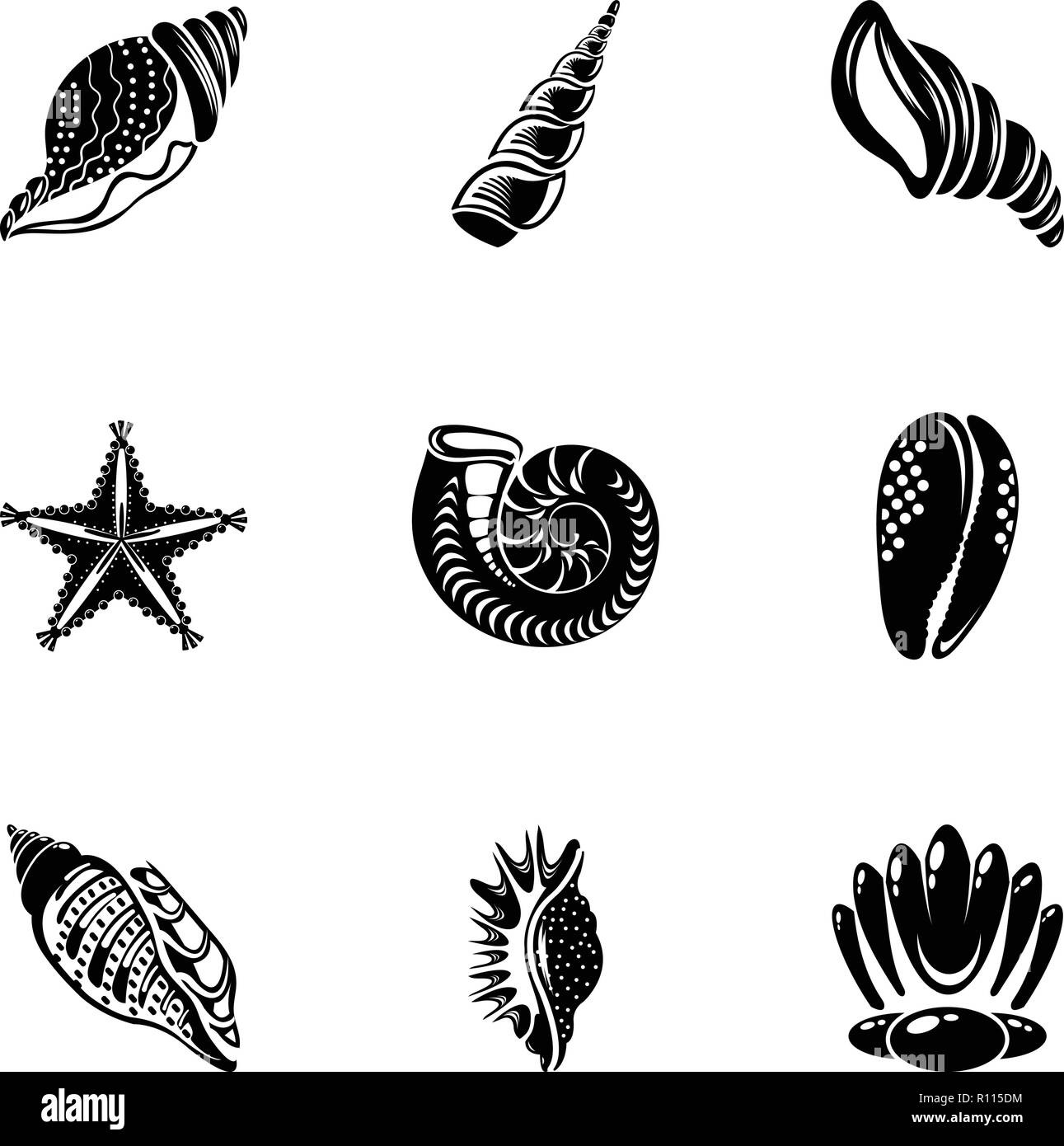 Conch icons set, simple style Stock Vector Image & Art - Alamy