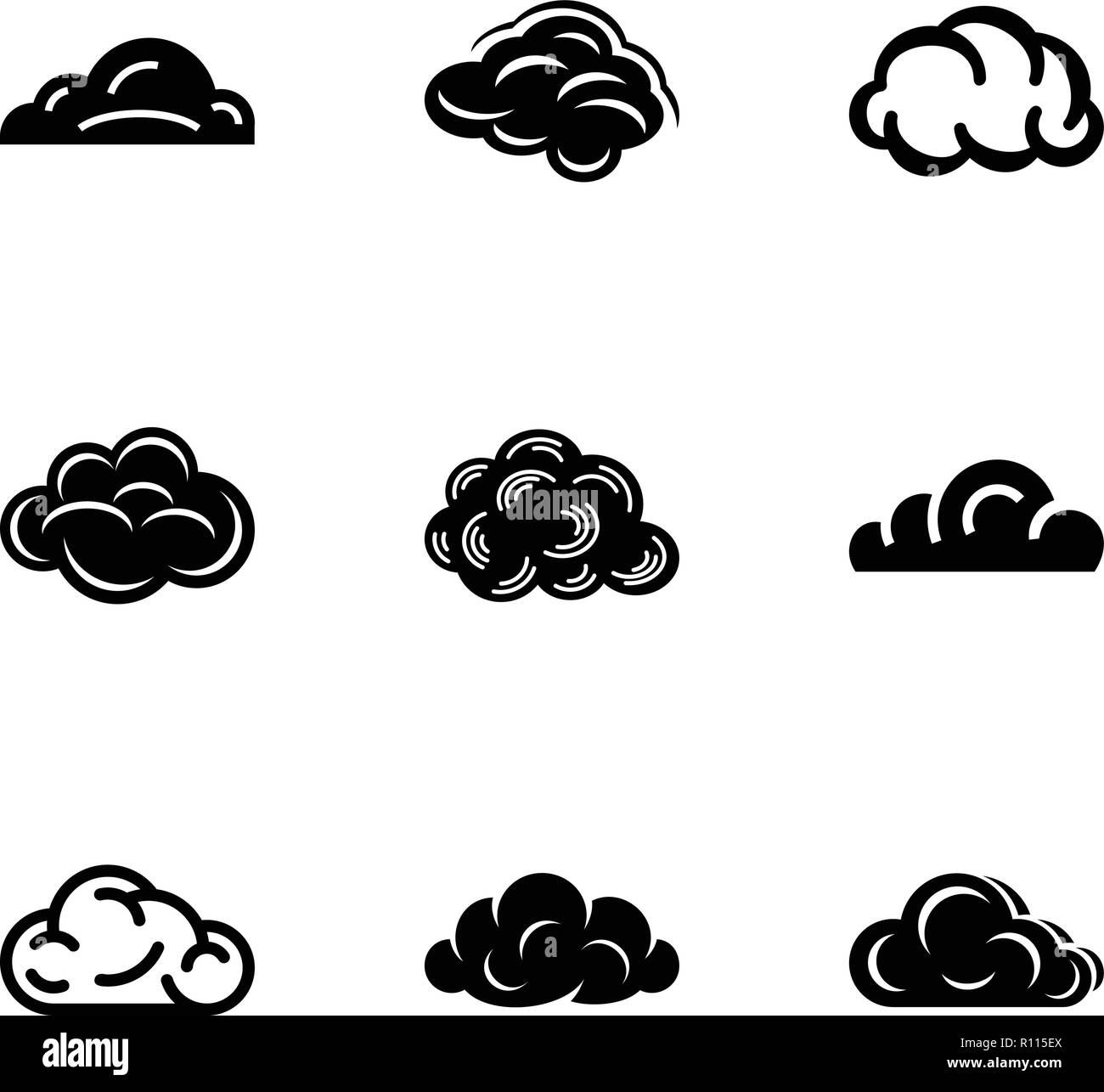 Overcast icons set, simple style Stock Vector Image & Art - Alamy