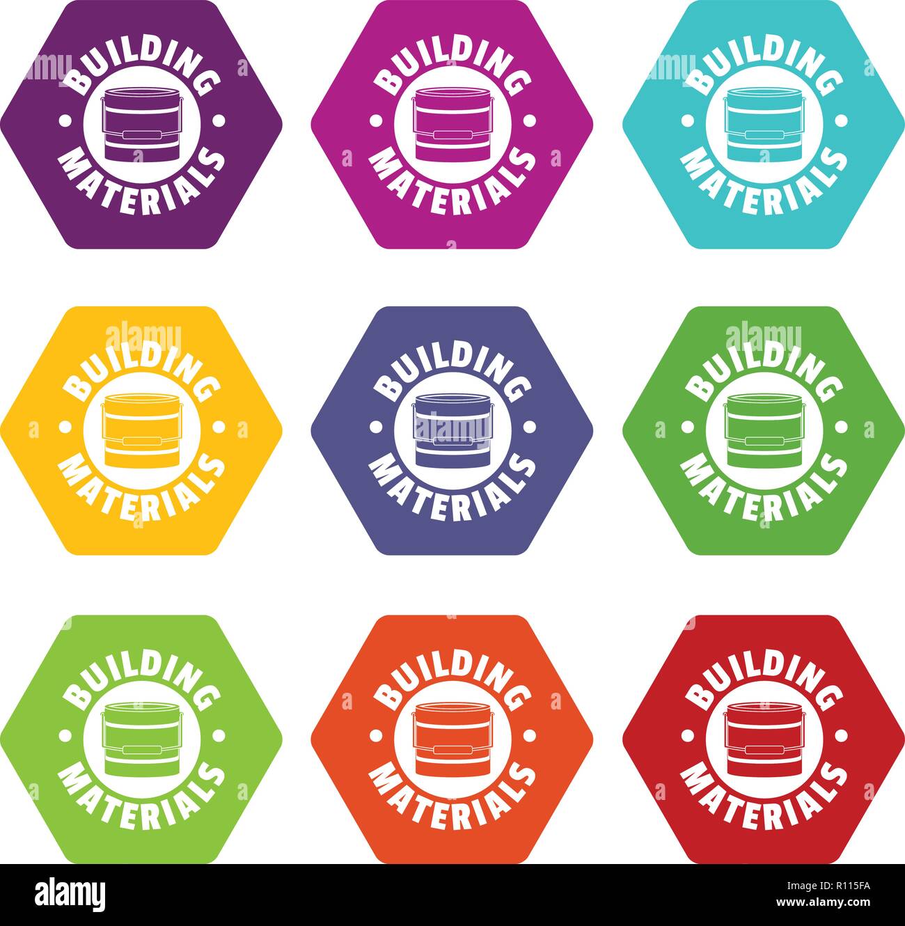 Building material icons set 9 vector Stock Vector Image & Art - Alamy