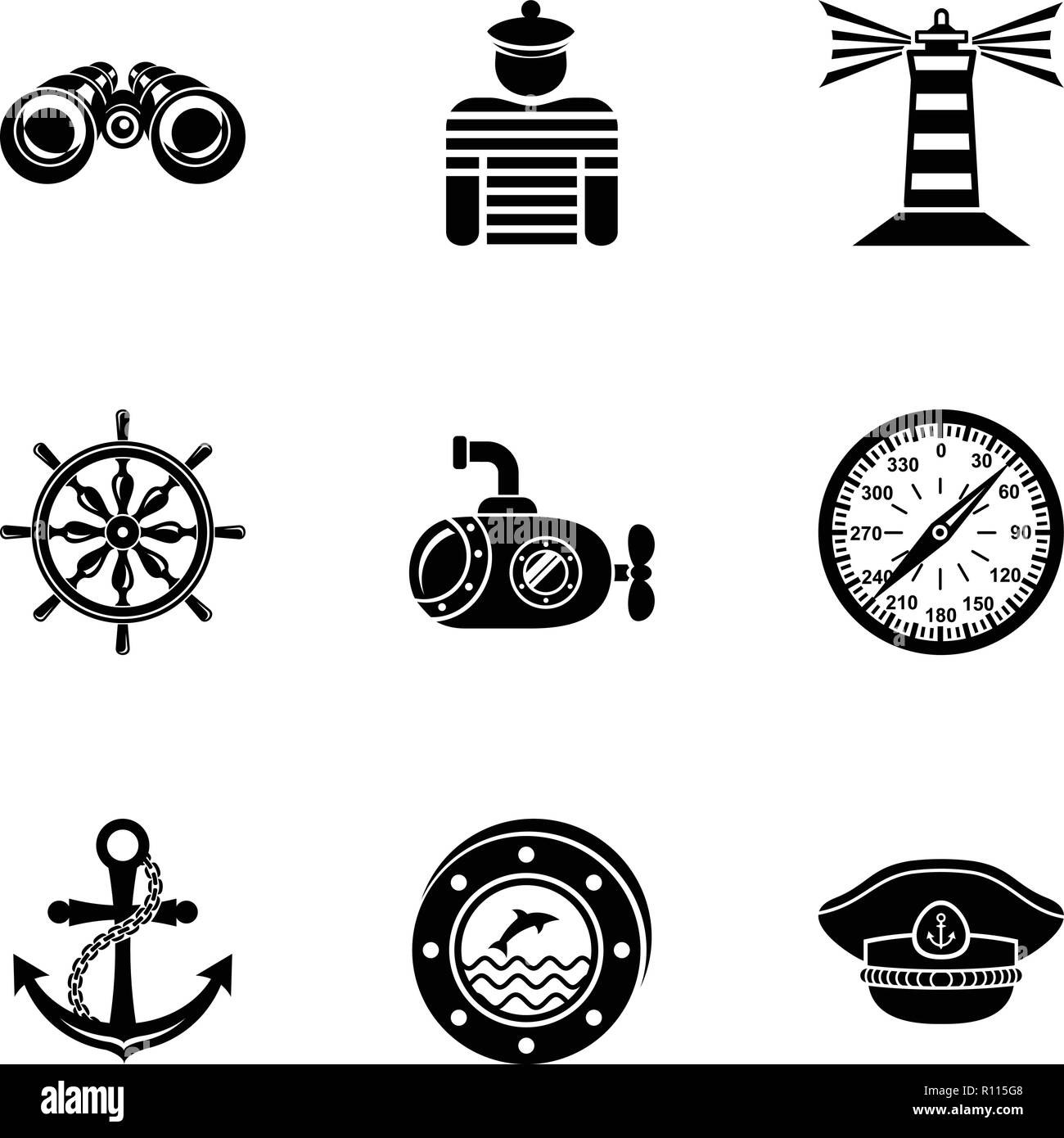 Seaworthy icons set, simple style Stock Vector Image & Art - Alamy