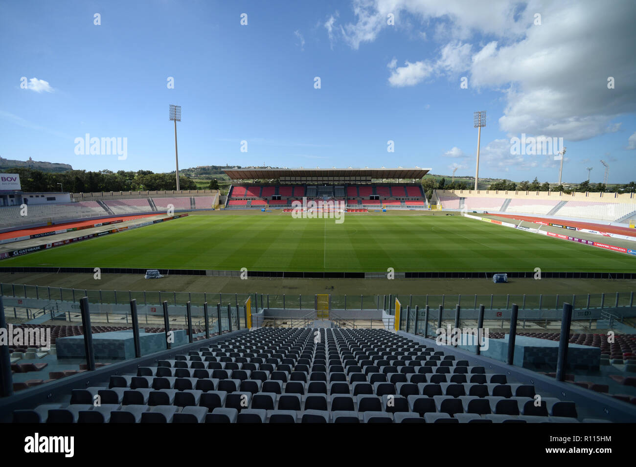 Malta's national football stadium in Ta'Qali, grass hybrid pitch used ...