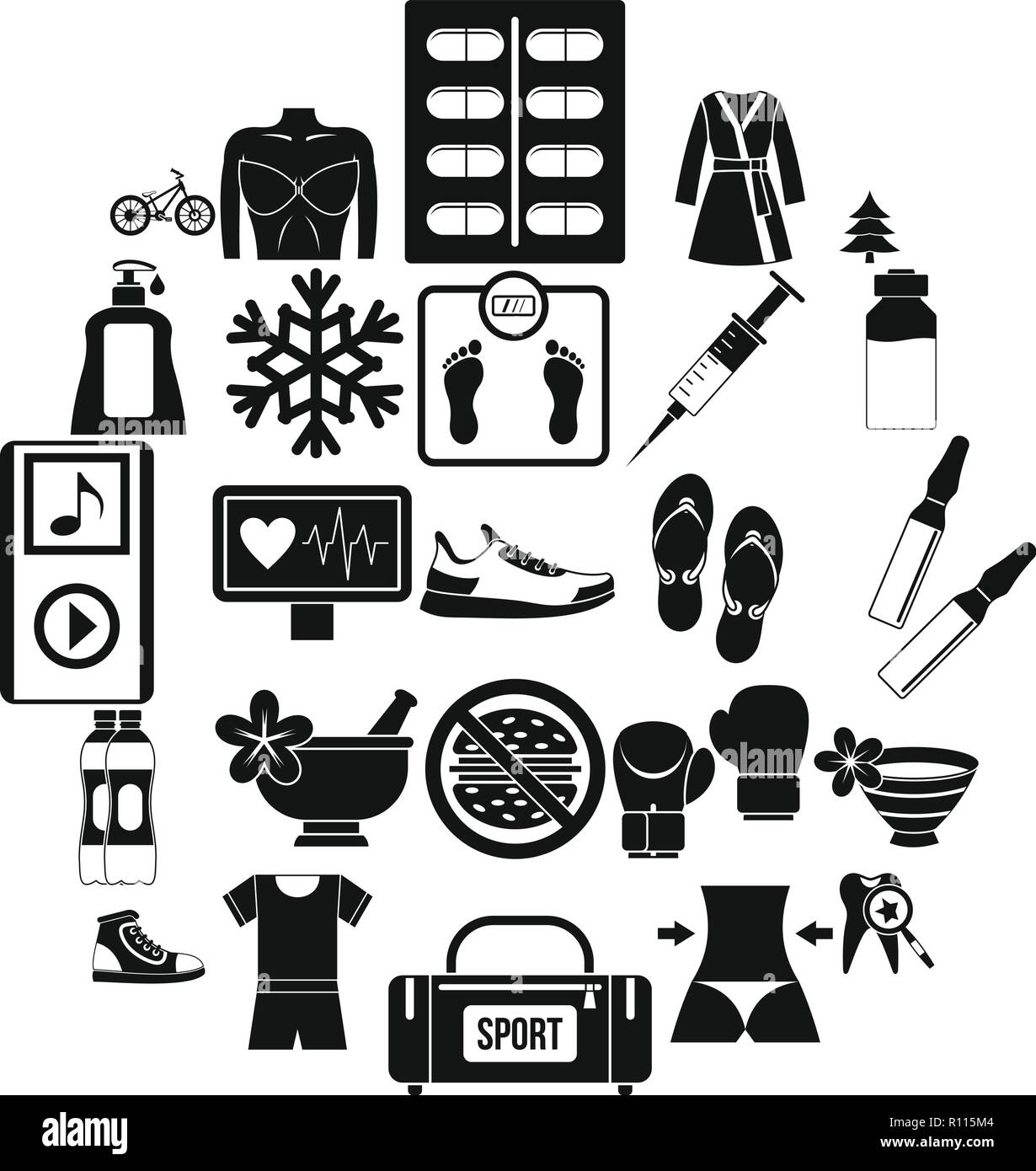 Body shape icons set, simple style Stock Vector Image & Art - Alamy