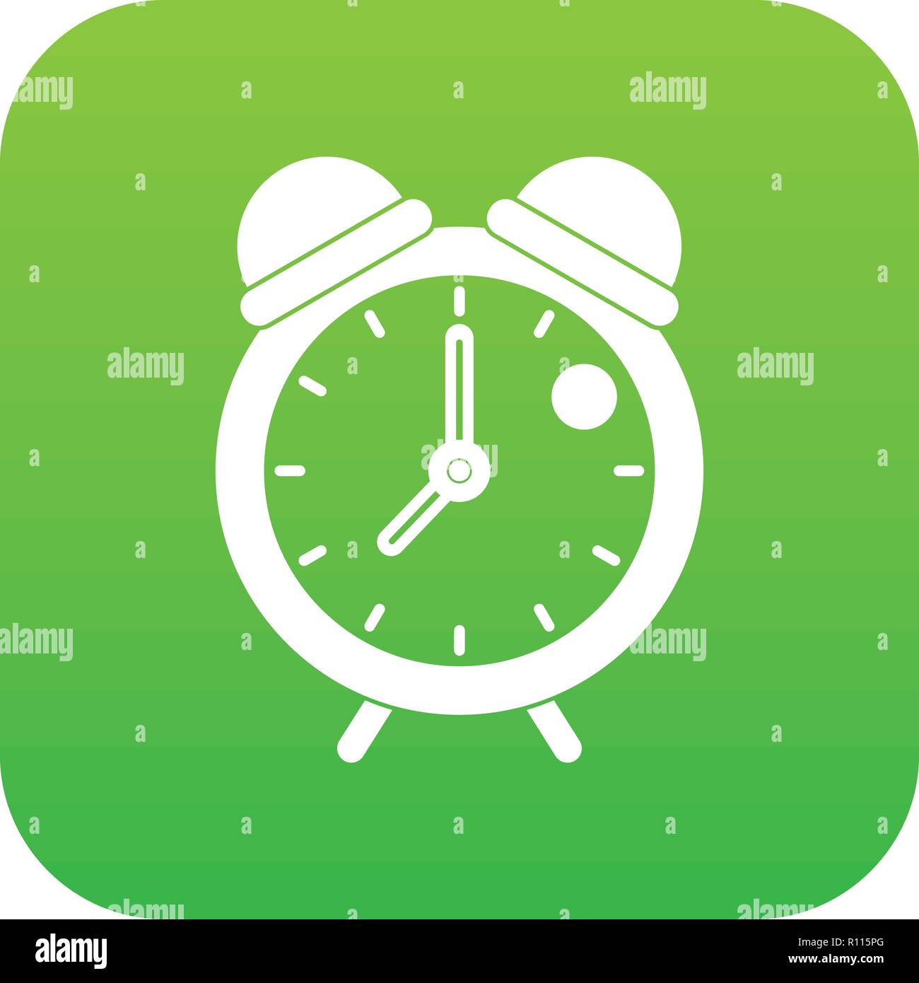 Alarm clock retro classic design icon digital green Stock Vector Image ...