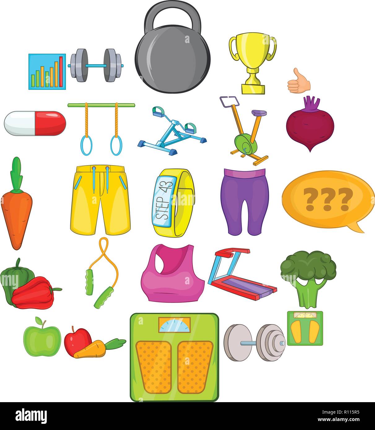 Physical examination icons set, cartoon style Stock Vector Image & Art ...