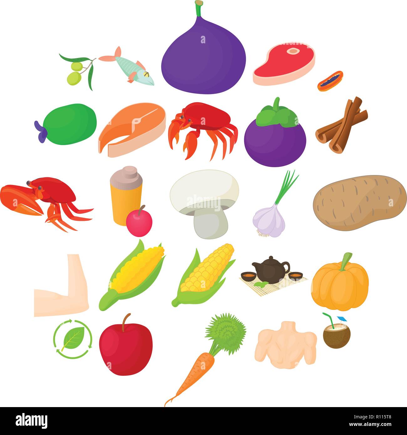 Physical strength icons set, cartoon style Stock Vector Image & Art - Alamy