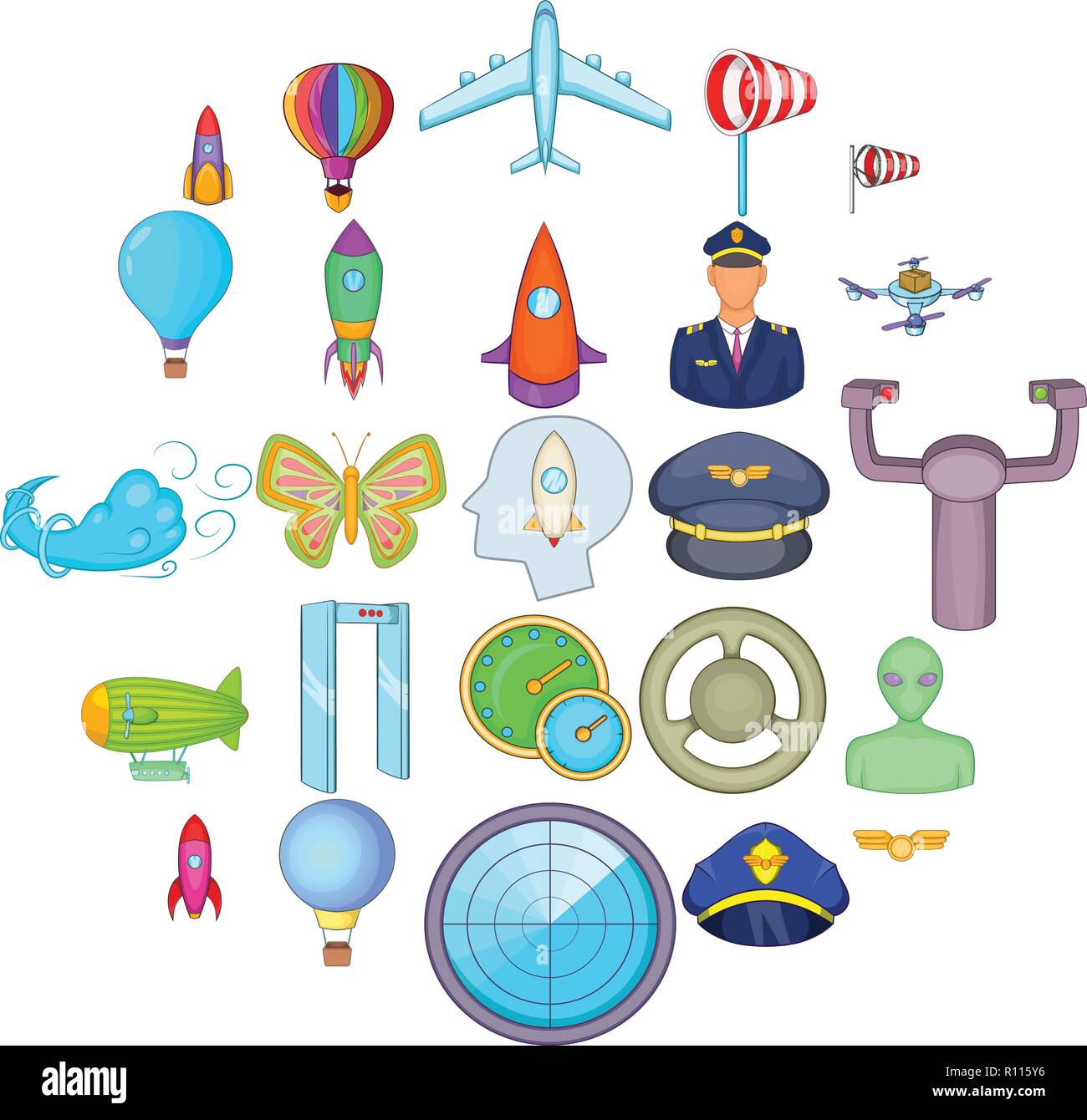 Alighting plane Stock Vector Images - Alamy