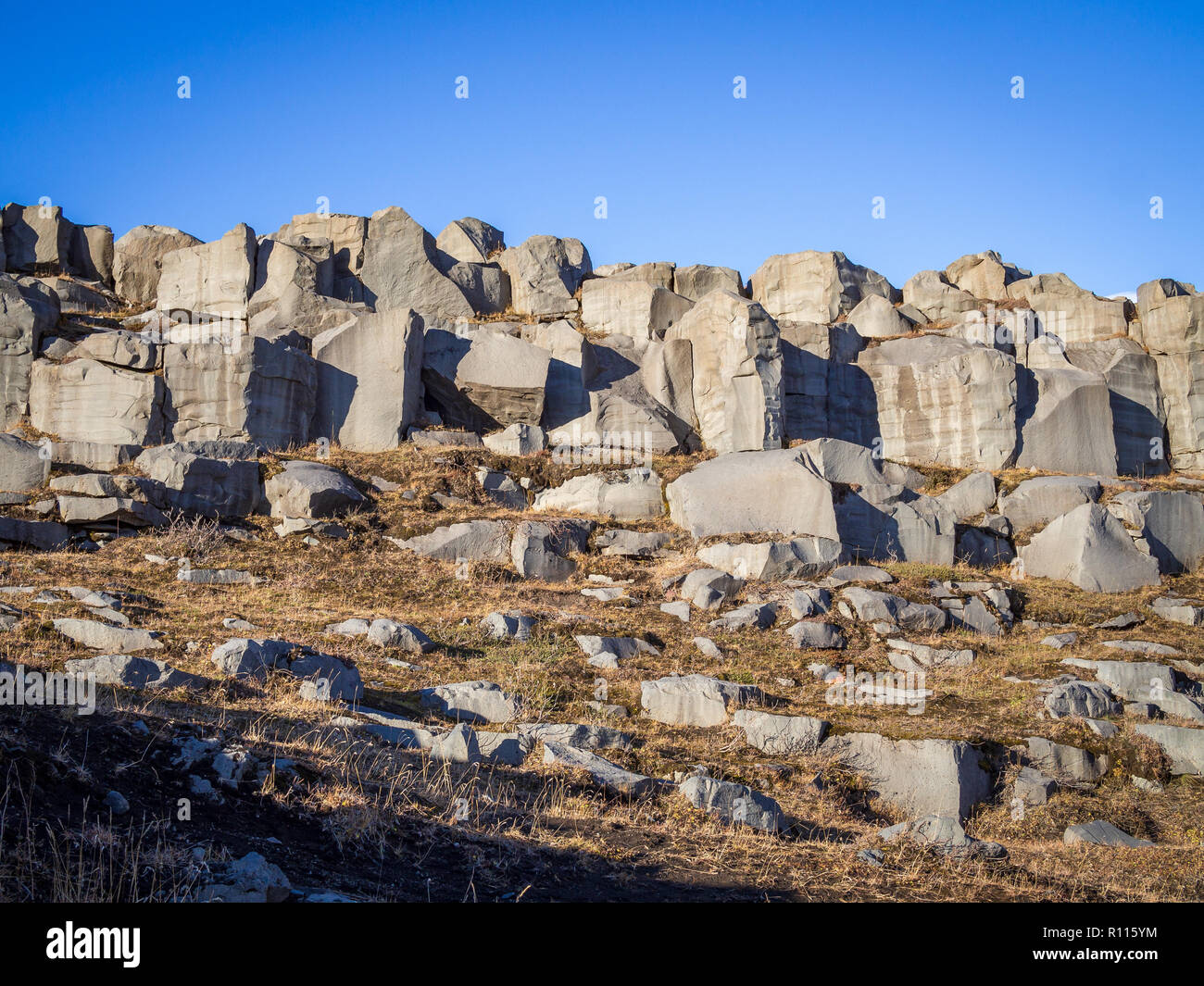 Typical basalt rocks in North Iceland Stock Photo - Alamy