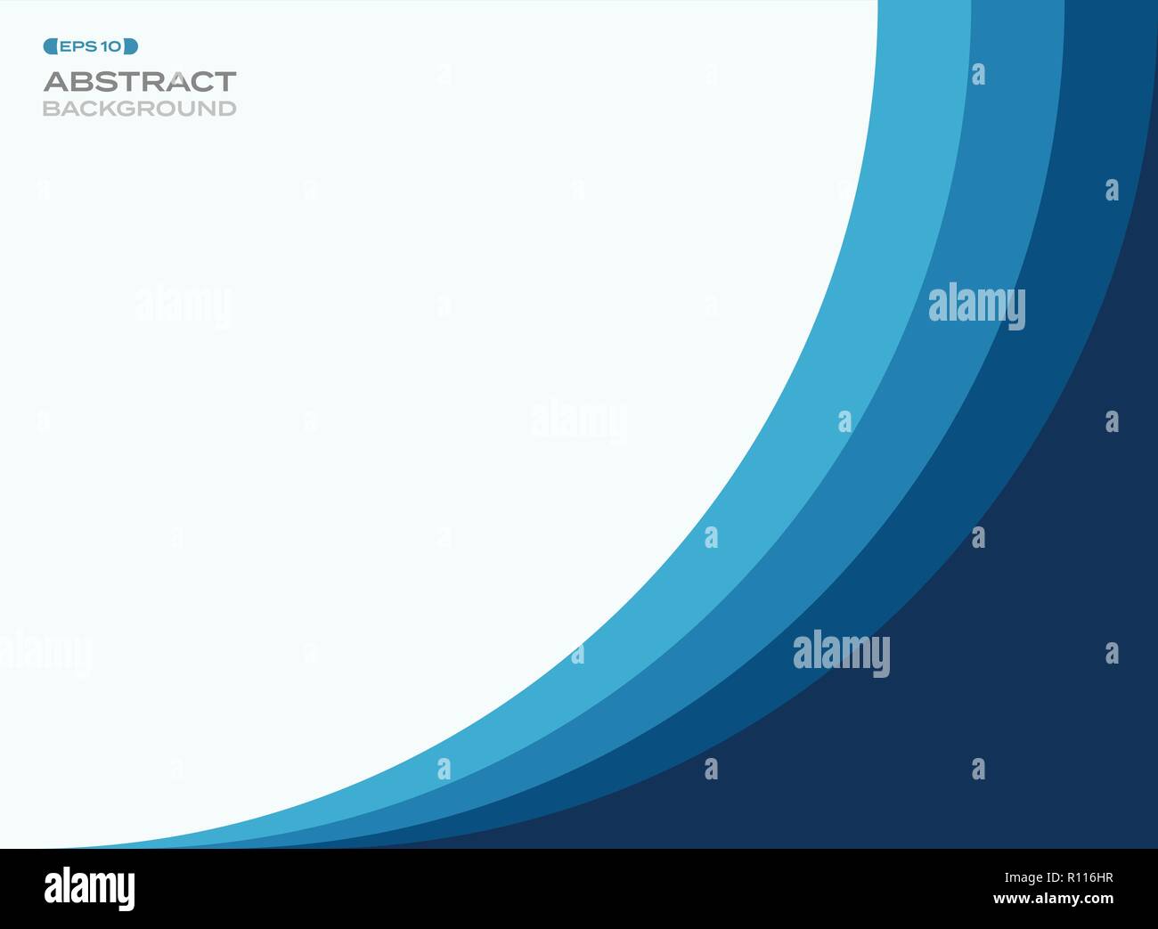 Abstract of blue wavy pattern with white space background, vector eps10 ...