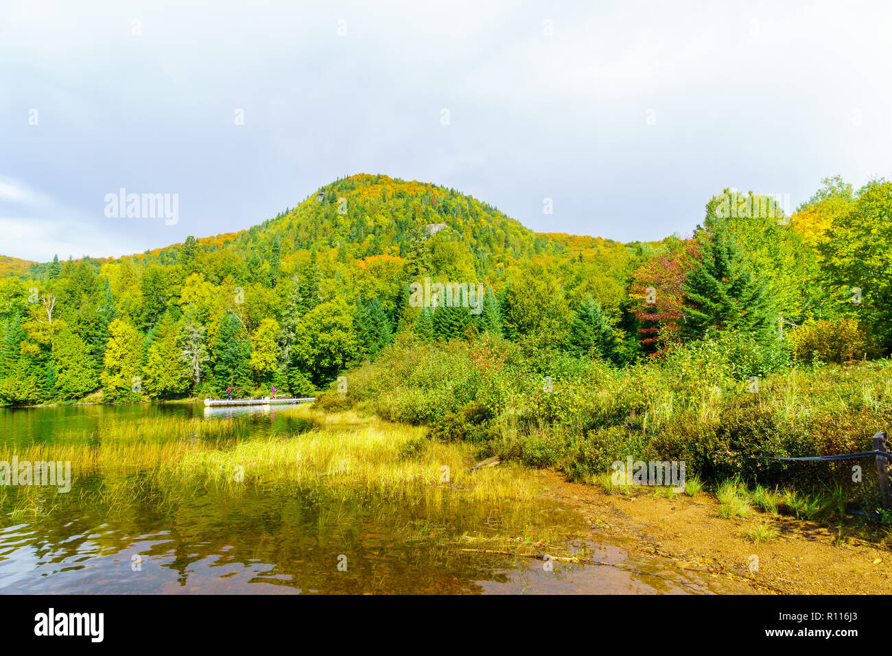 Lac-Superieur, Canada - September 29, 2018: View of Monroe Lake, with ...