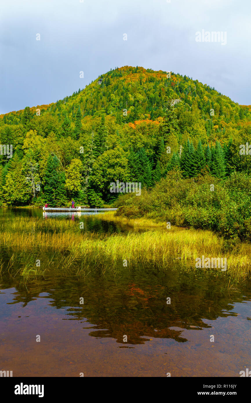 Lac-Superieur, Canada - September 29, 2018: View of Monroe Lake, with ...