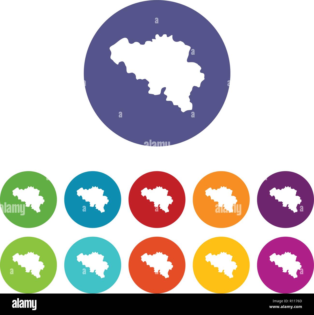 Germany map icons set vector color Stock Vector Image & Art - Alamy