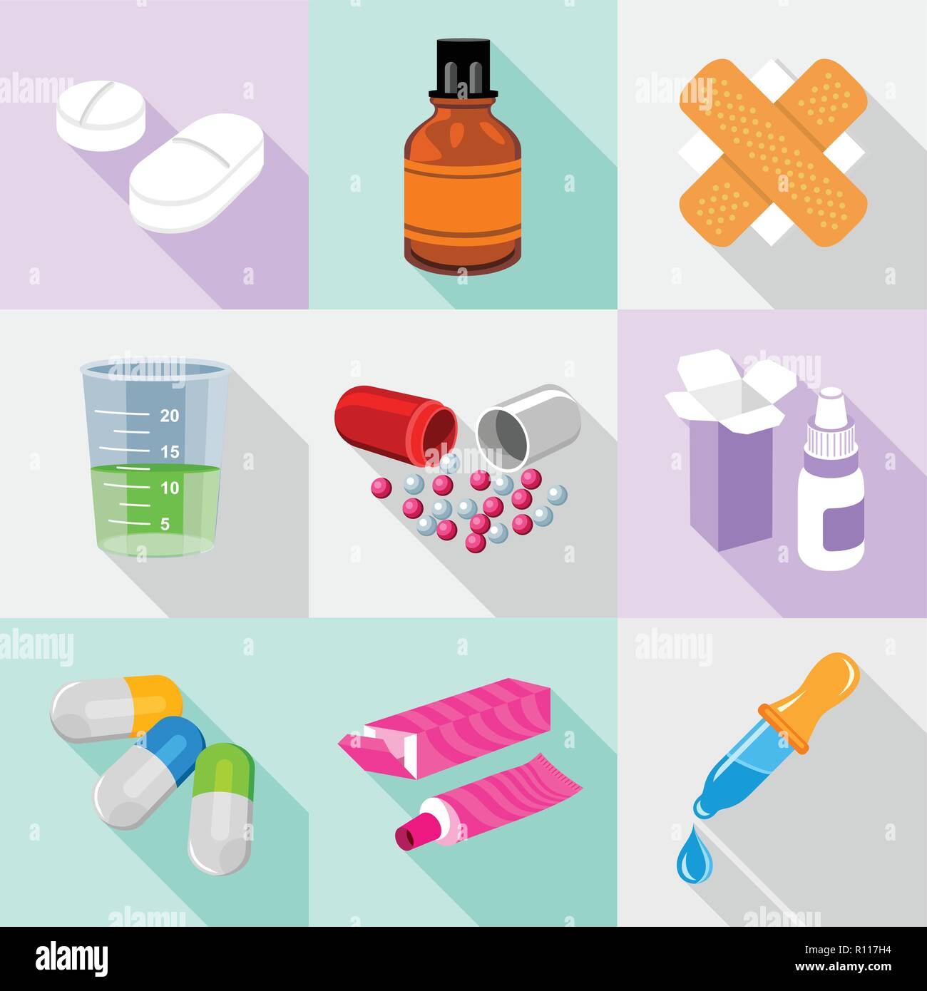 Health result icons set, flat style Stock Vector Image & Art - Alamy