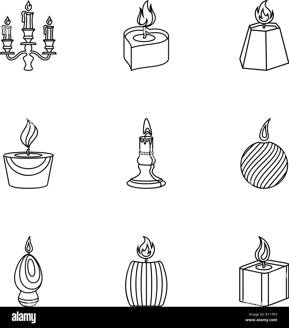 Fuel combustion icons set, outline style Stock Vector Image & Art - Alamy