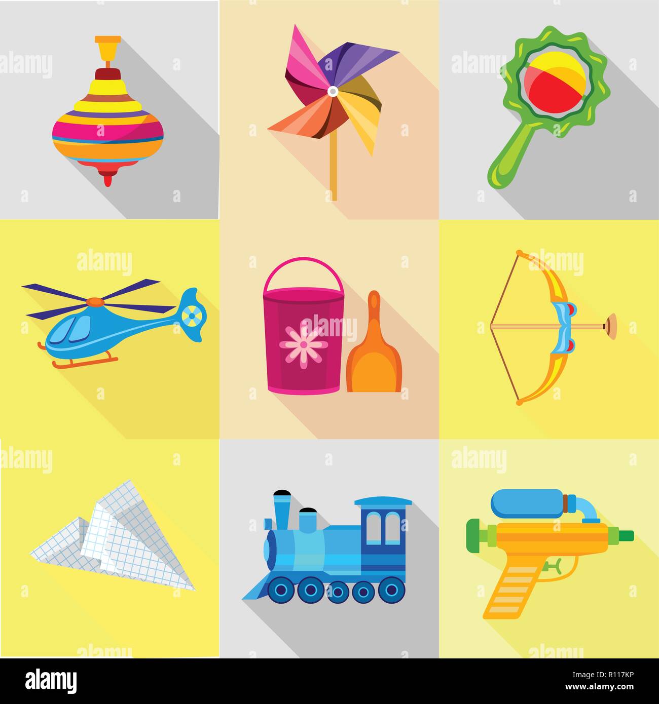 Colorful Toy Icons Set Cartoon Style Stock Vector Image And Art Alamy