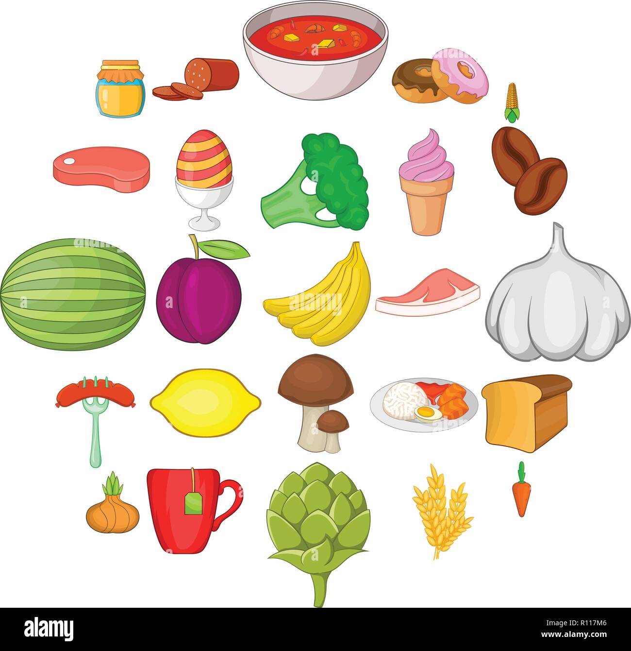 Ration icons set, cartoon style Stock Vector Image & Art - Alamy