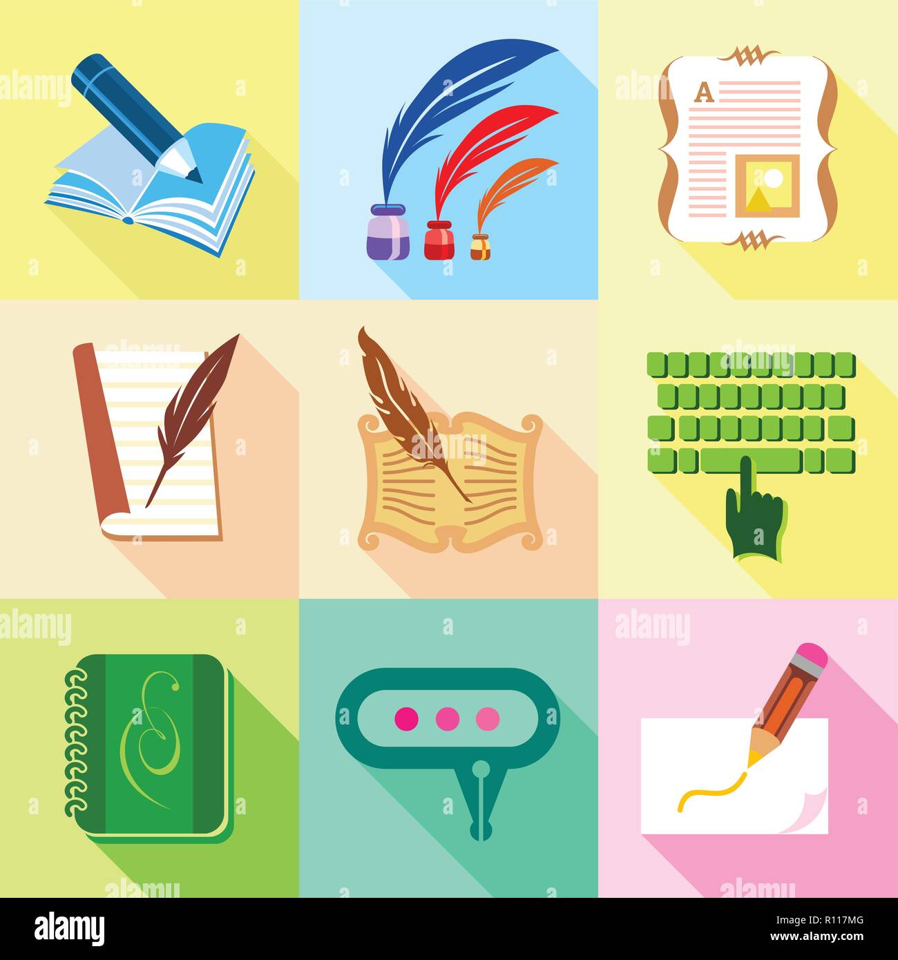 Memoir icons set, cartoon style Stock Vector Image & Art - Alamy