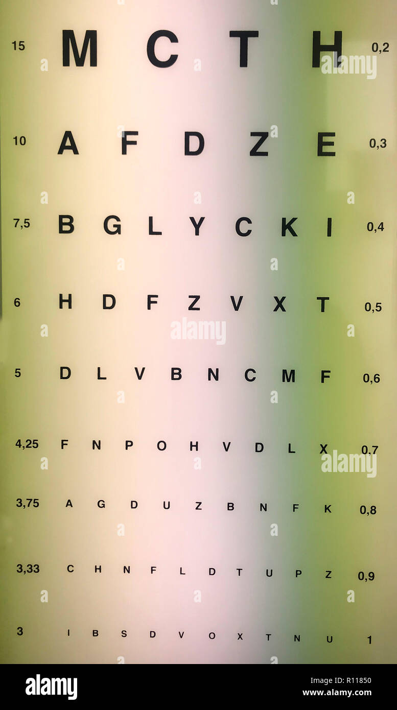 Optician chart hi-res stock photography and images - Alamy