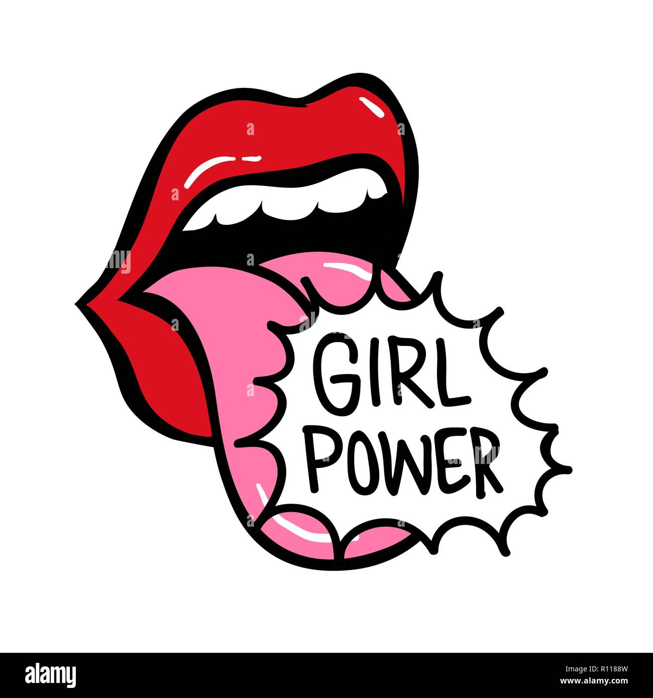 GRL PWR short quote. Girl Power cute hand drawing illustration Stock ...