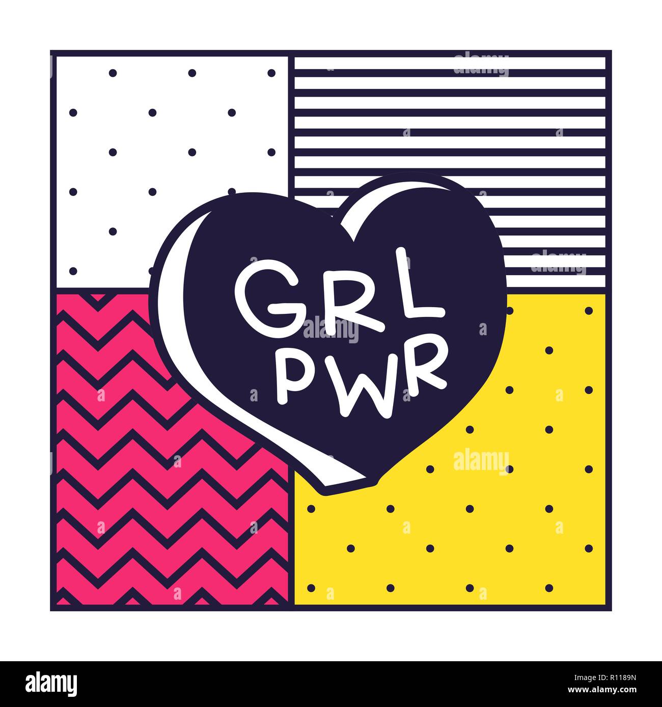 GRL PWR short quote. Girl Power cute hand drawing illustration Stock ...