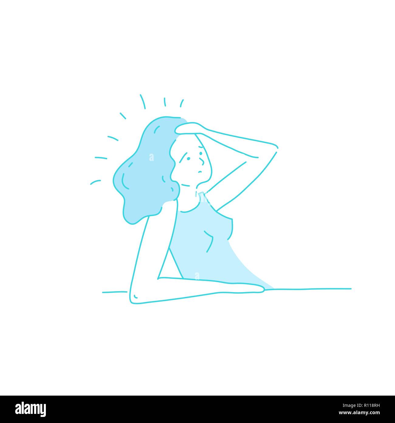 Sick stressed dizzy person Vector hand drawn illustration Stock Vector ...