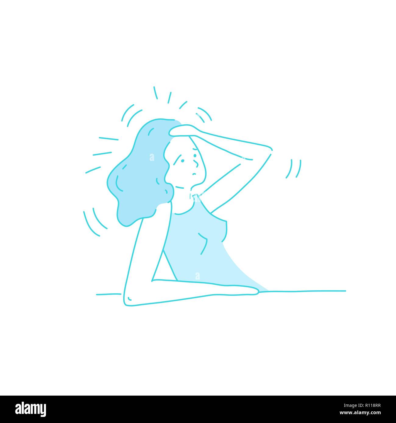 Sick stressed dizzy person Vector hand drawn illustration Stock Vector ...